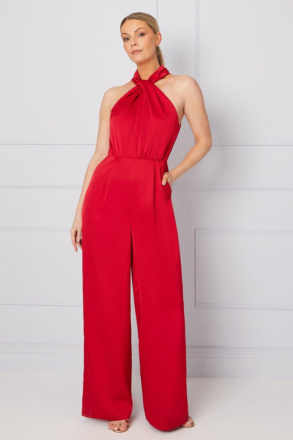 Twist Neck Open Back Jumpsuit