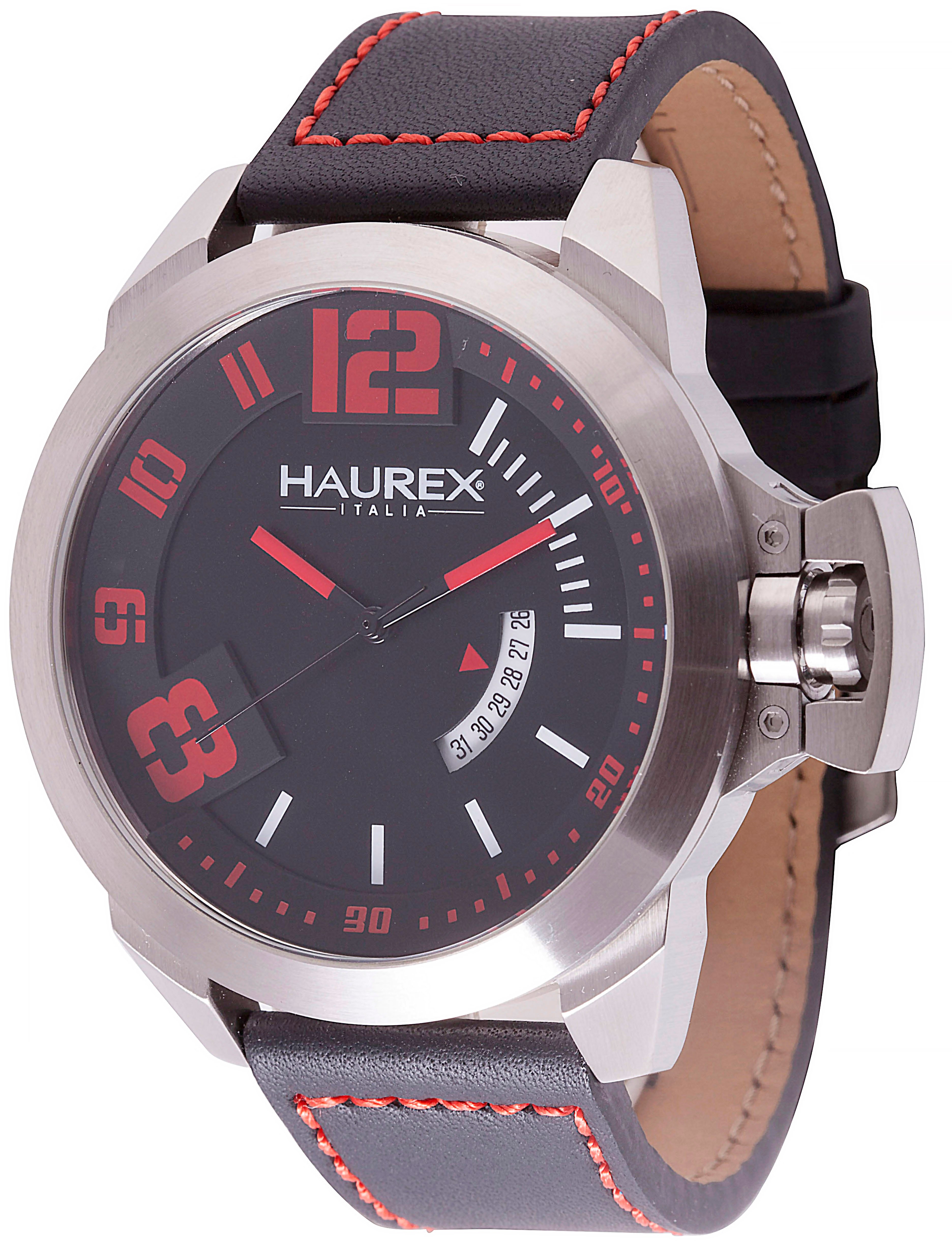 Haurex italy:storm black/red dial watch