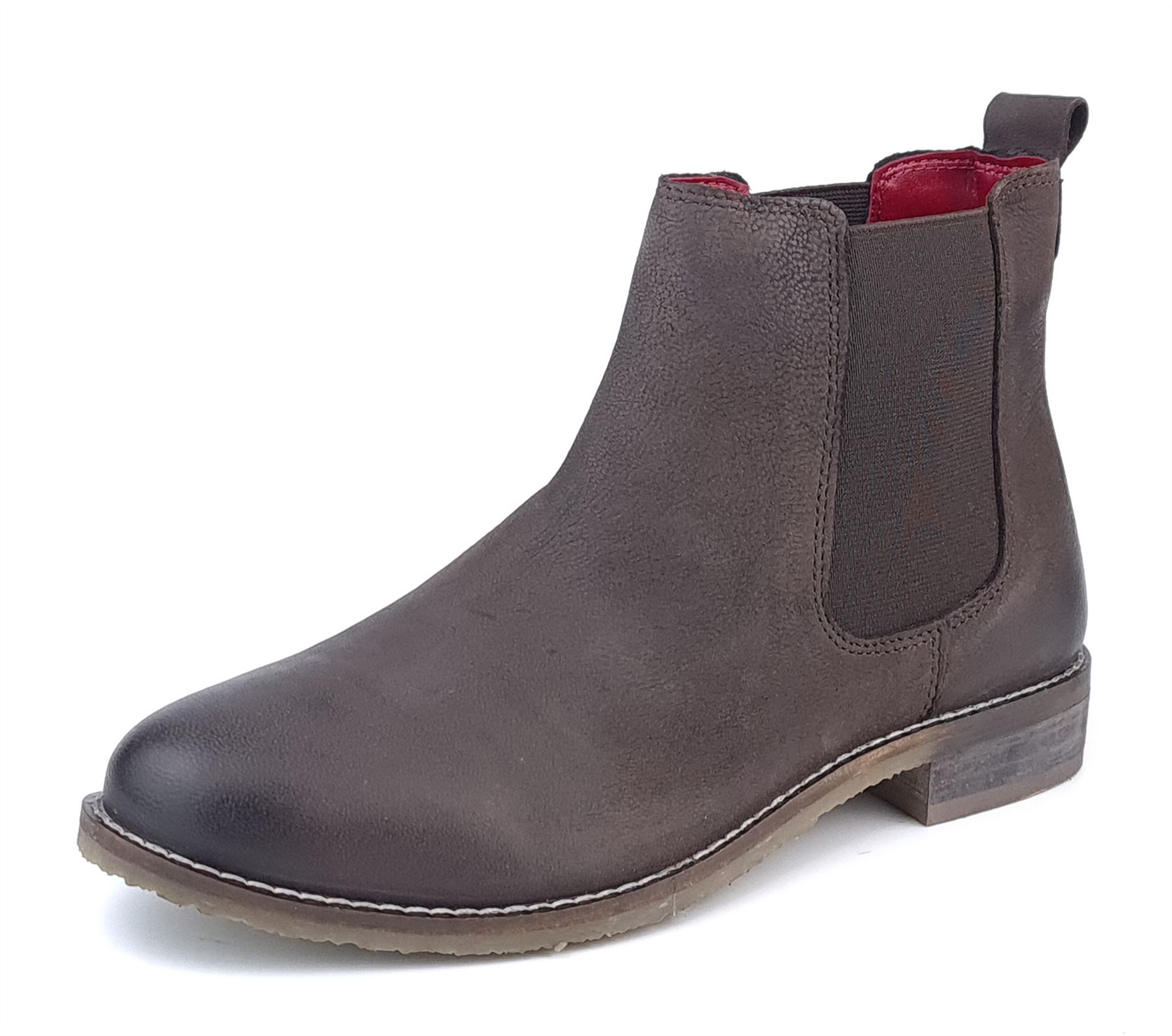 Frank James Aintree Soft Nubuck Leather Brown Womens Chelsea Boots