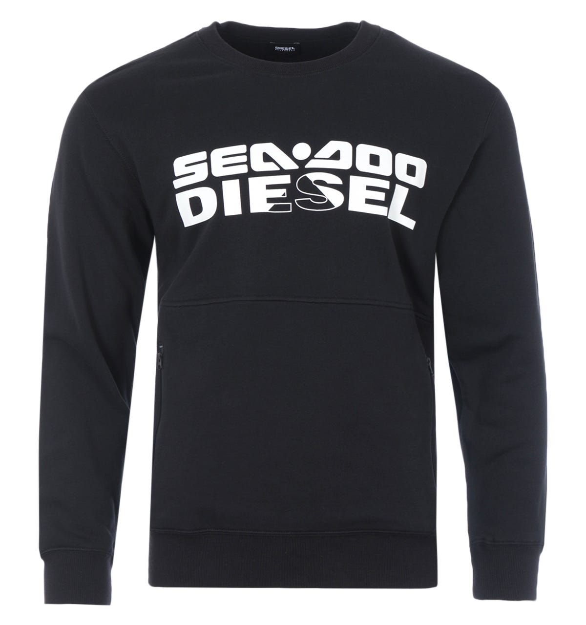 Men's Diesel Roundoo Graphic Crew Neck Sweatshirt in Black