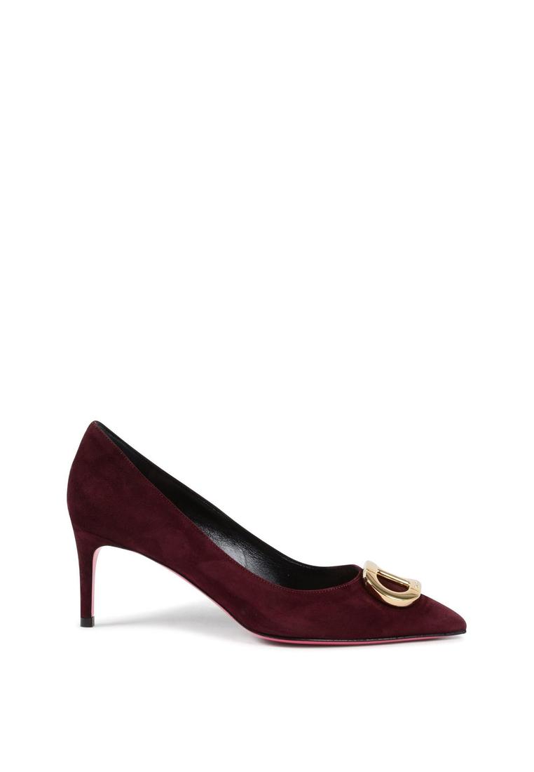 Suede Pointed Toe Pumps with Small Heel
