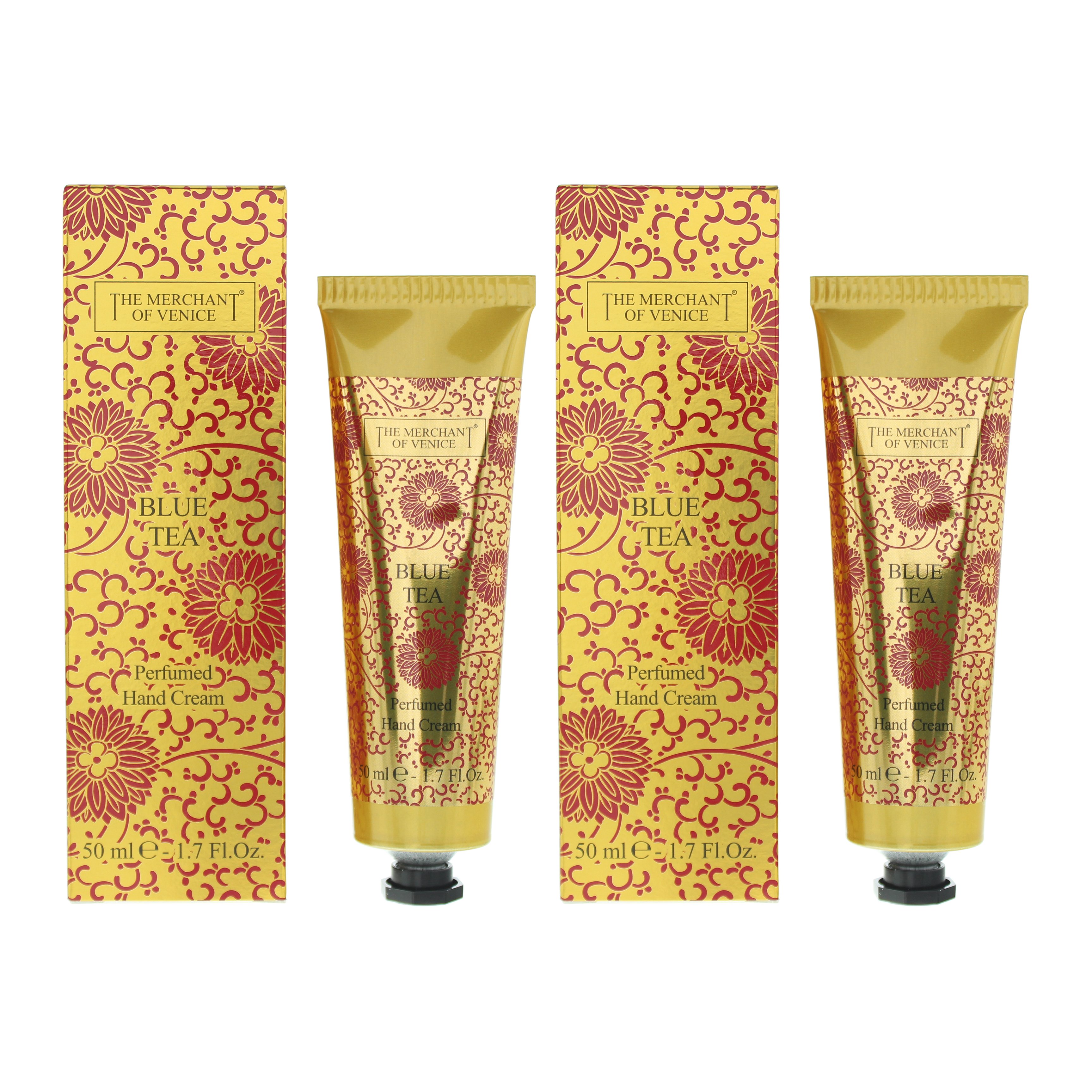 The Merchant Of Venice Blue Tea Perfumed Hand Cream 50ml x 2
