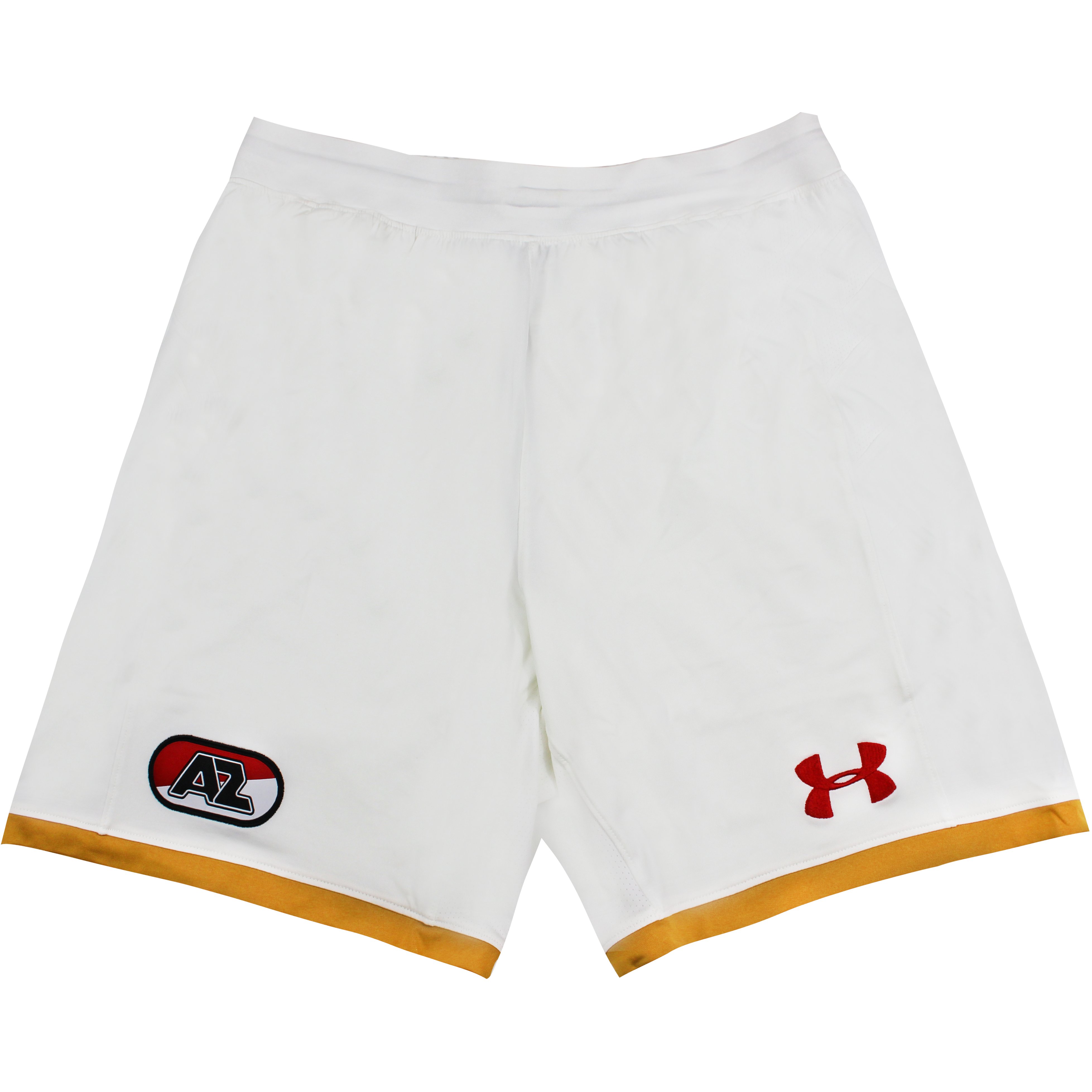 Under Armour AZ Alkmaar White Fitted Mens Home Football Shorts 1294987 101