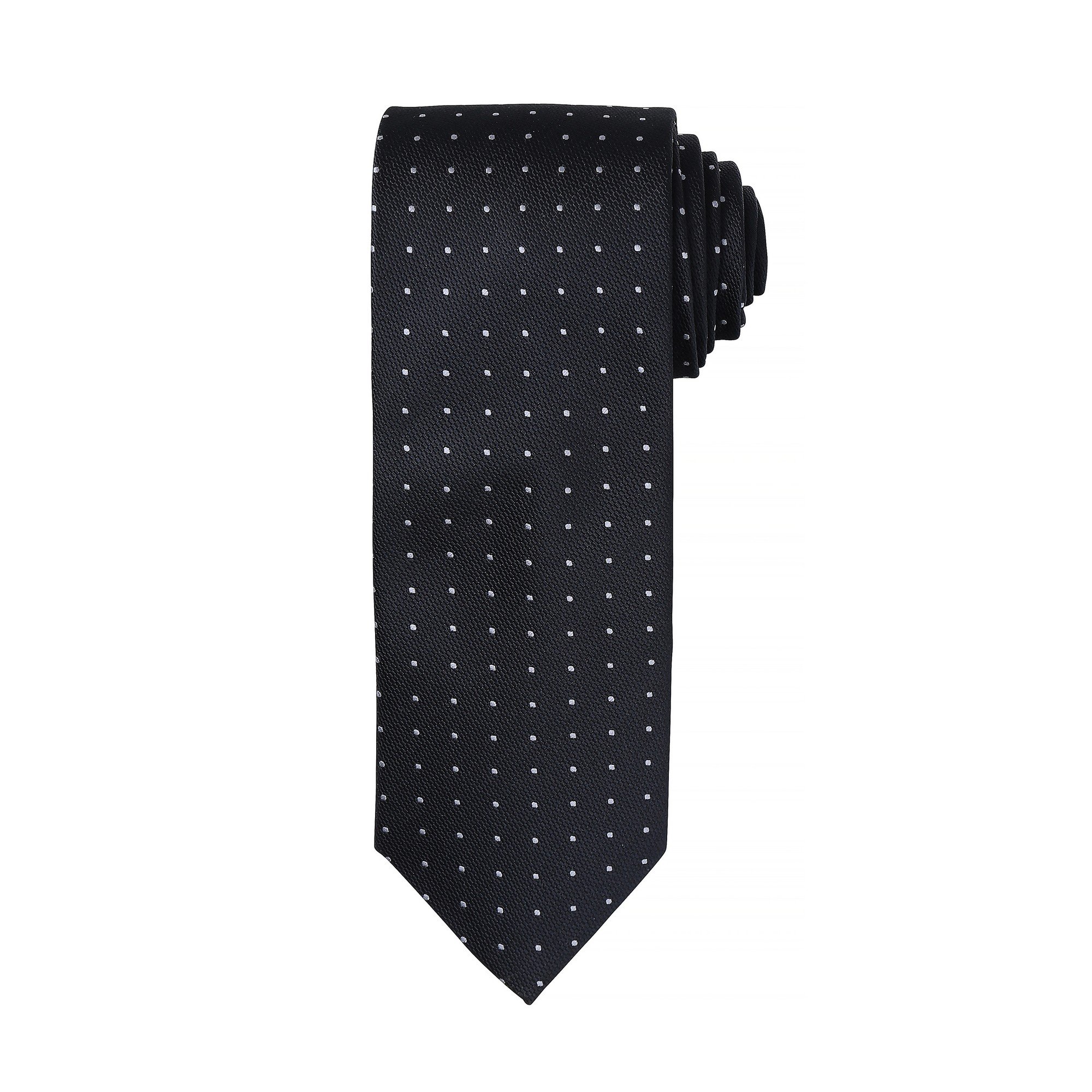 Premier Mens Micro Dot Pattern Formal Work Tie (Black/Dark Grey)