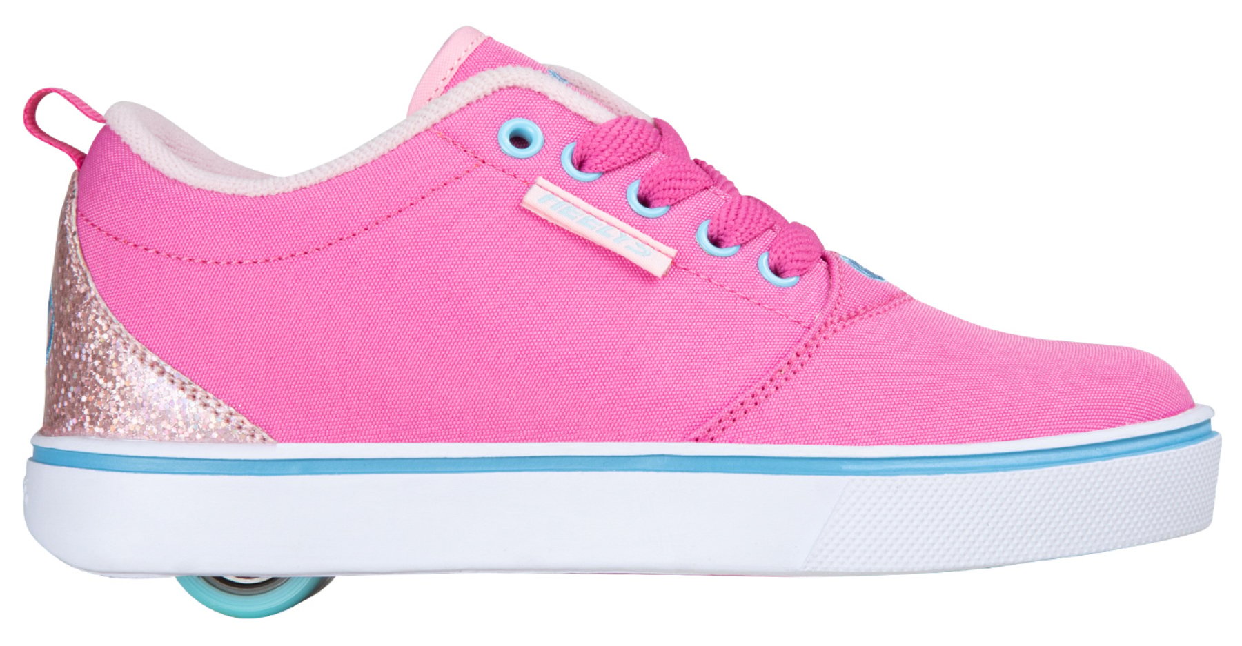 Heelys Girls Trainers Pro 20 Canvas Lace Up Skate Shoes Wheels Pink