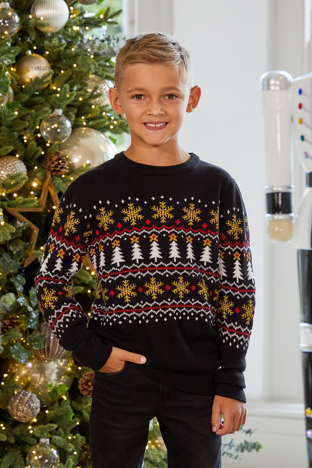 Black 'Elp' Crew Neck Christmas Jumper