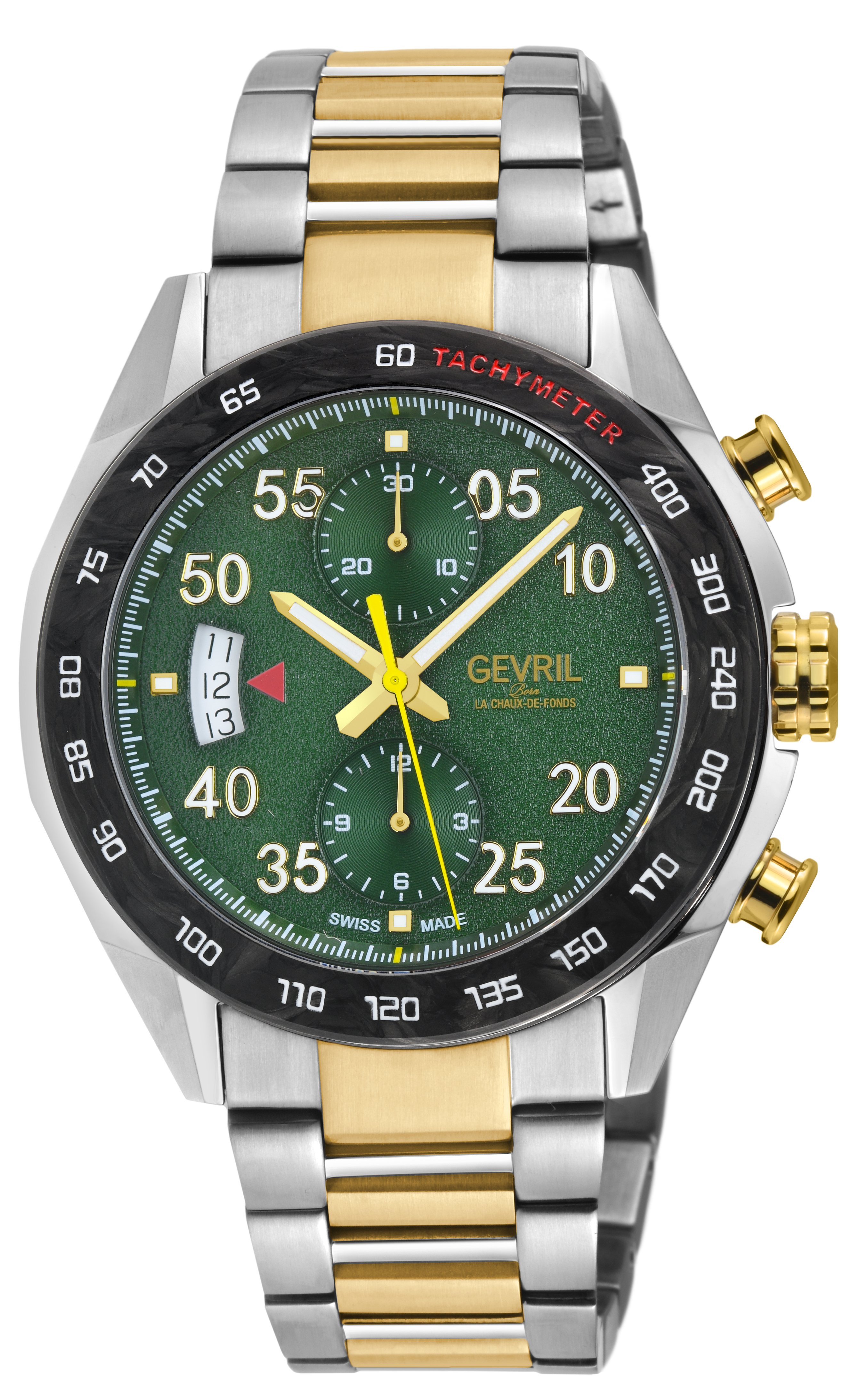 Gevril Ascari Chronograph 48316B Swiss Automatic Sellita SW500 Watch