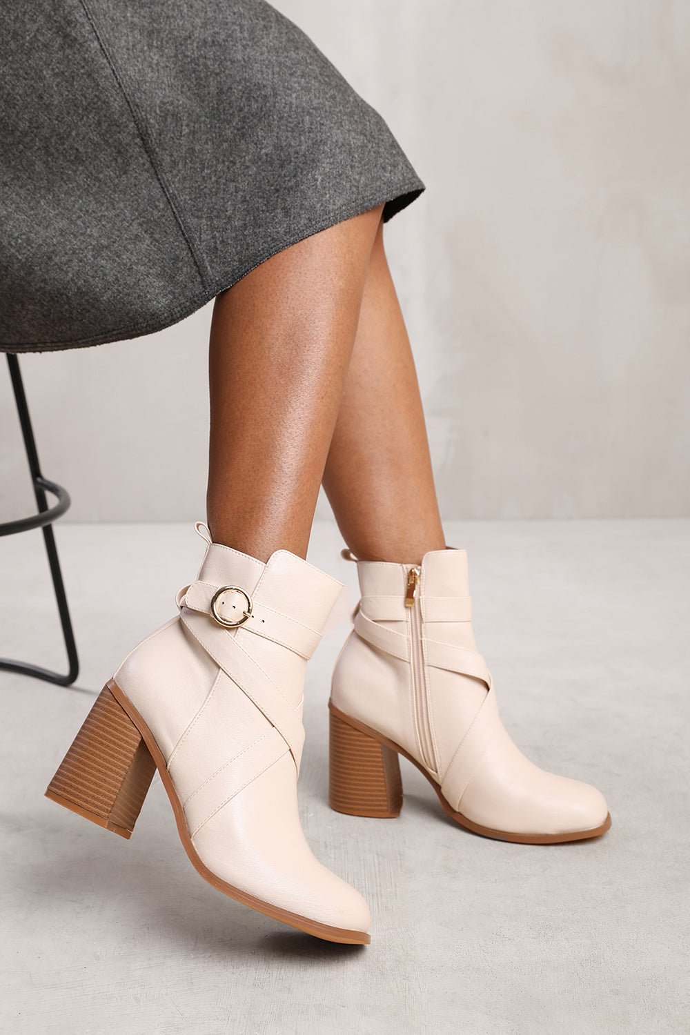 Wheres That From Womens 'Wren' Ankle Boot With Chunky Heel And Cross ...
