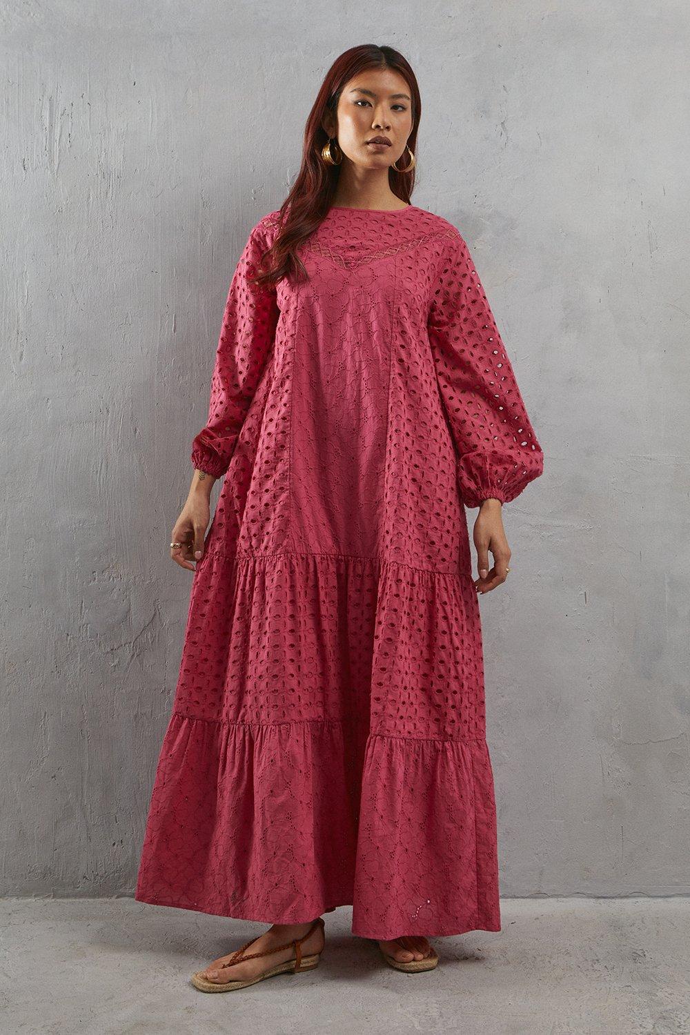 Broderie Ladder Trim Maxi Dress