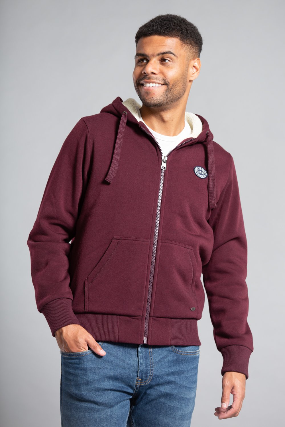 Red Borg Lined Zip-Through Hoody