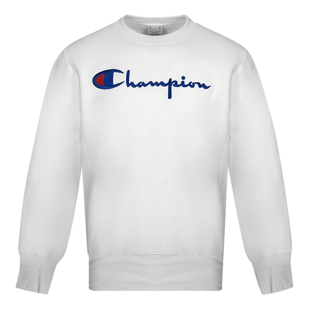 Champion Script Logo Wit Sweatshirt