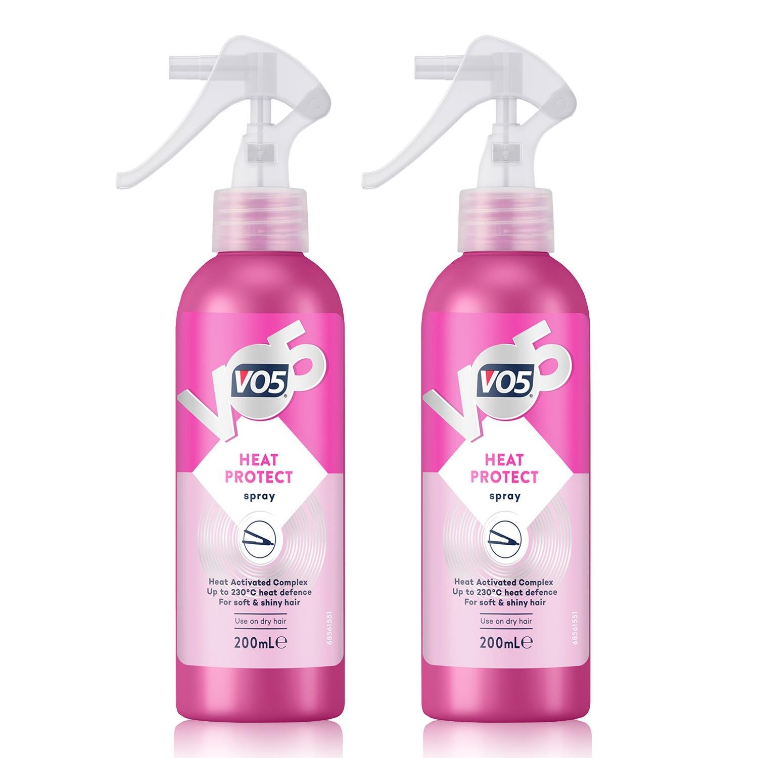 VO5 Heat Protect Spray For Soft & Shiny Hair on Wet or Dry Hair, 2x 200ml