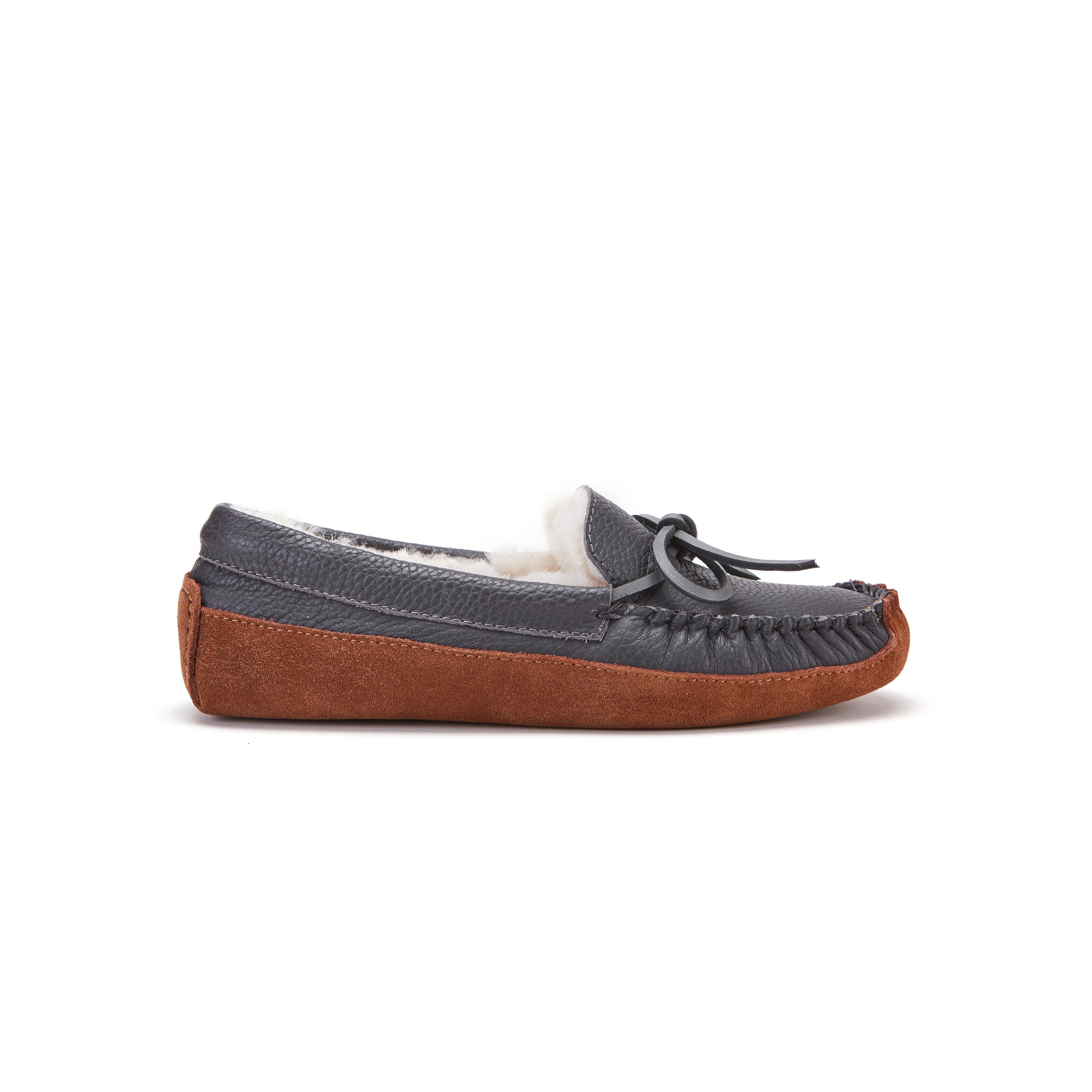 Australia Luxe Bama Moccasin Buff Leather Smoke Slippers