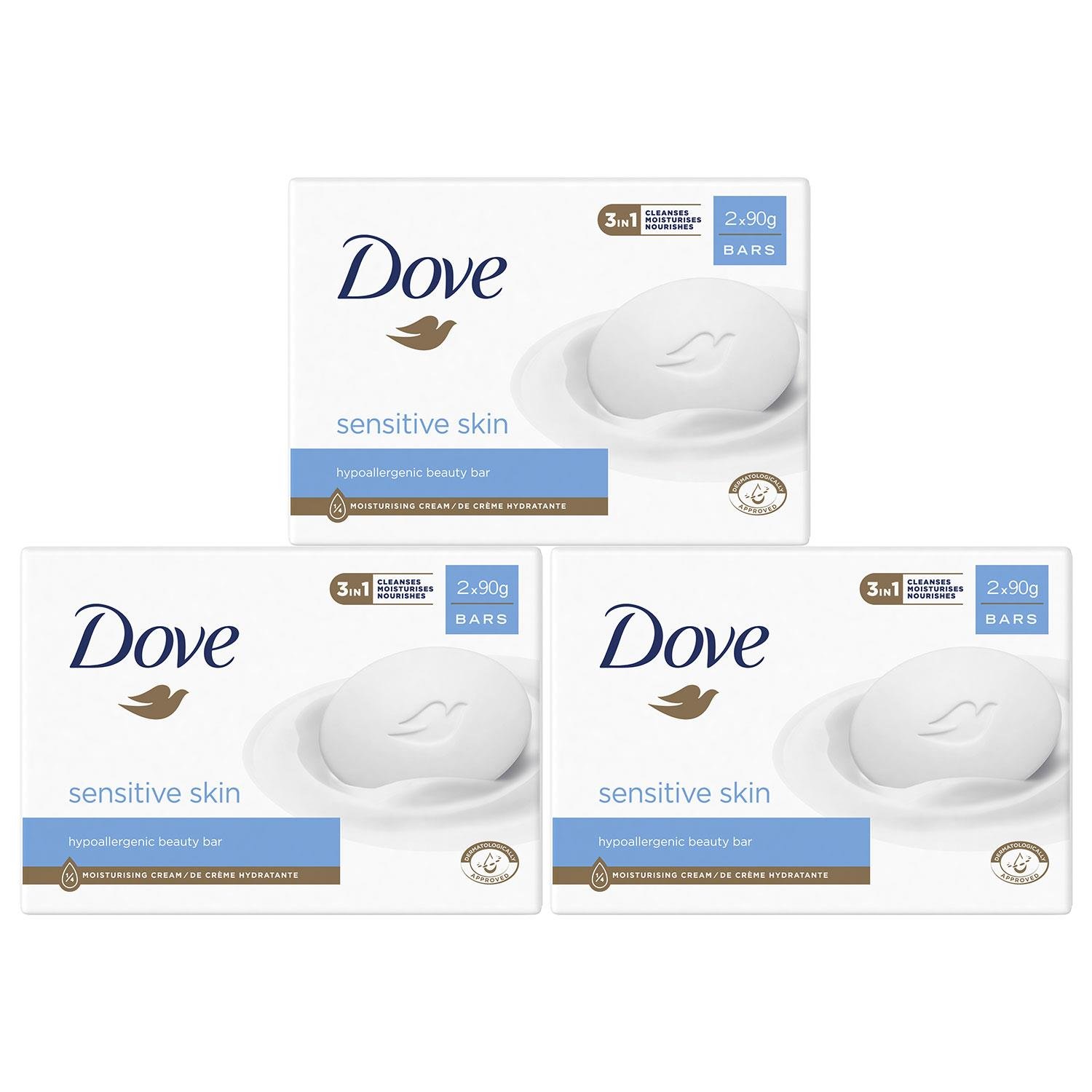 Dove Sensitive Hypoallergenic Moisturising Beauty Bar for Sensitive ...