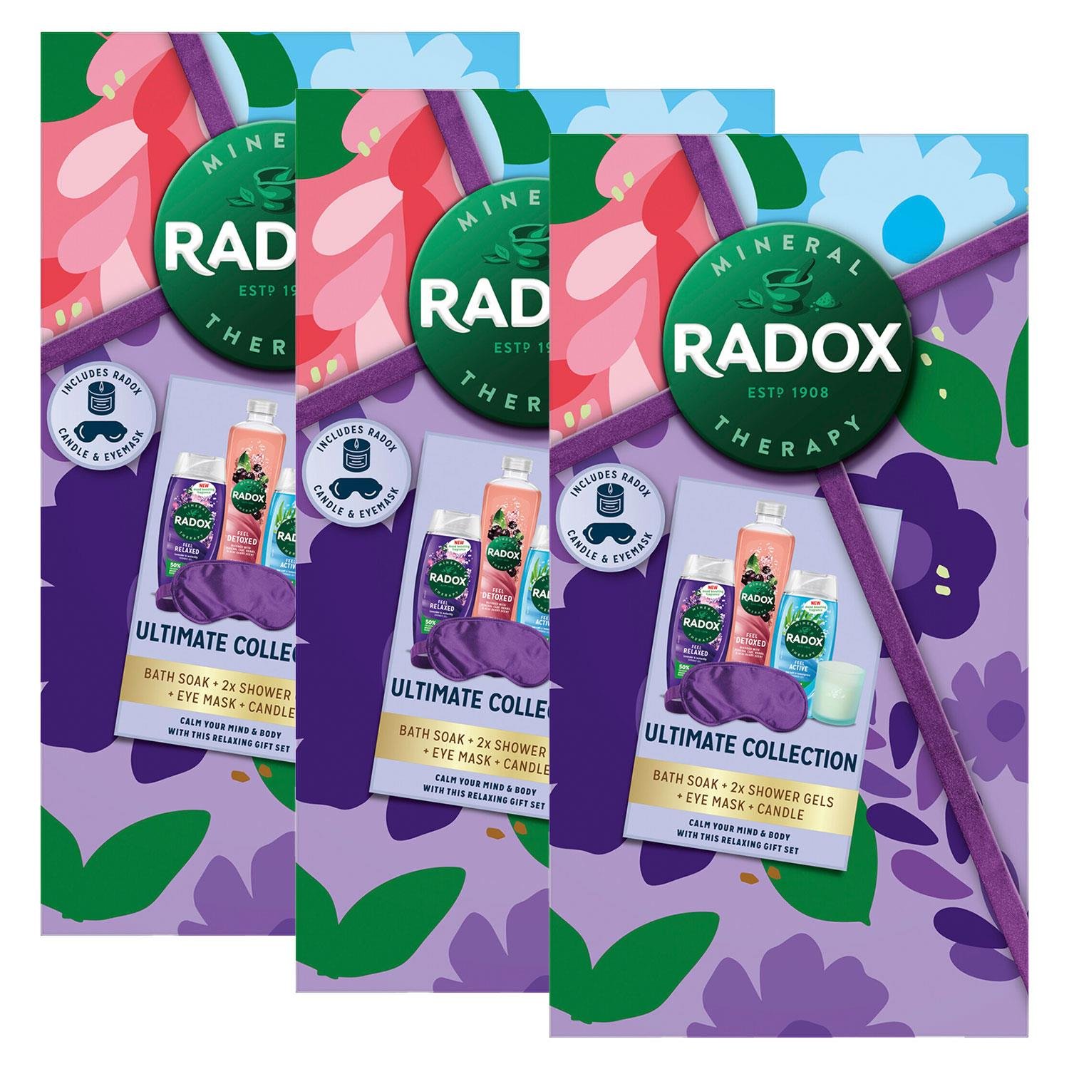 Radox Ultimate Gift Set for Her w/ Eye Mask & Candle, 3pk