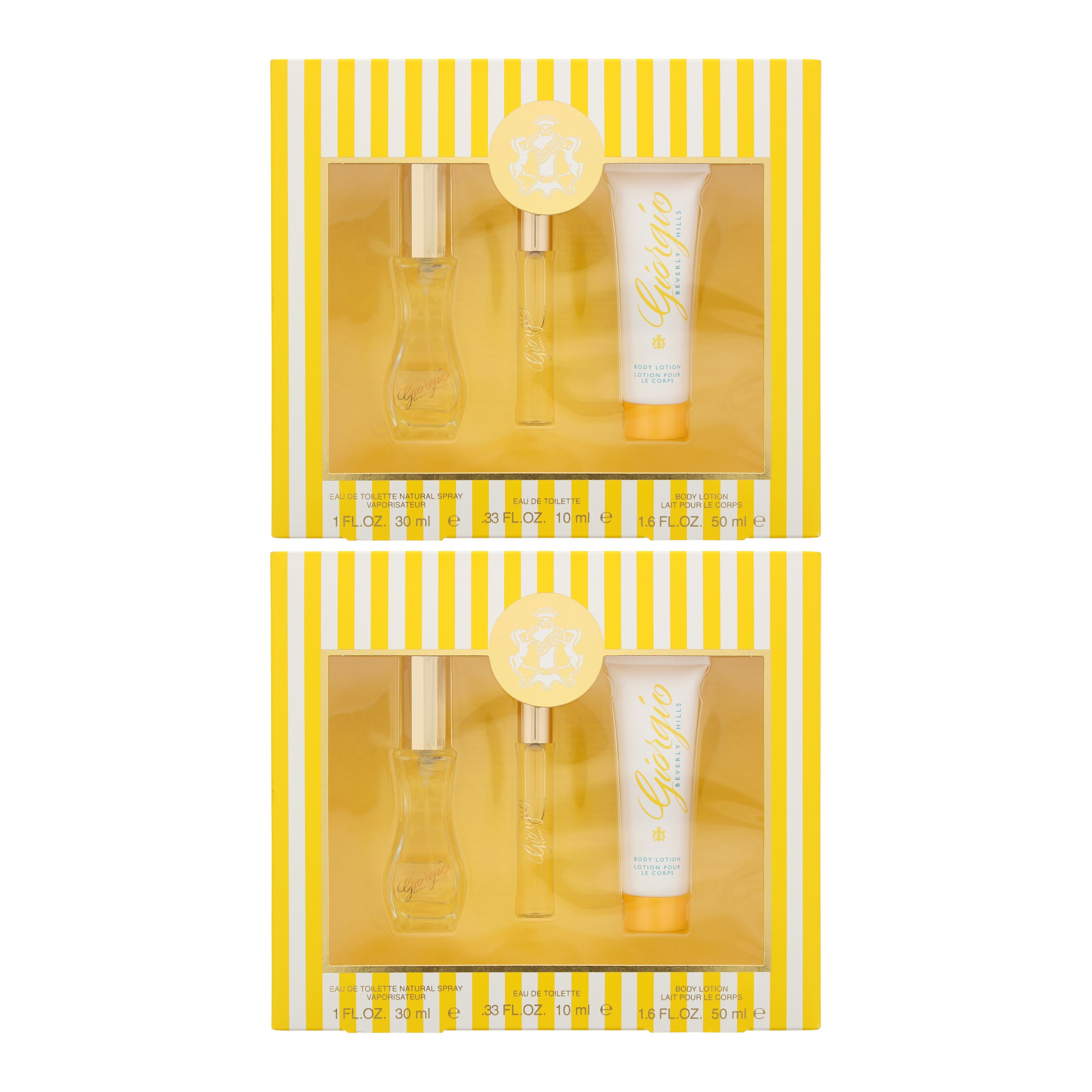Giorgio Beverly Hills Yellow Eau De Toilette 30ml and Body Lotion 50ml x 2