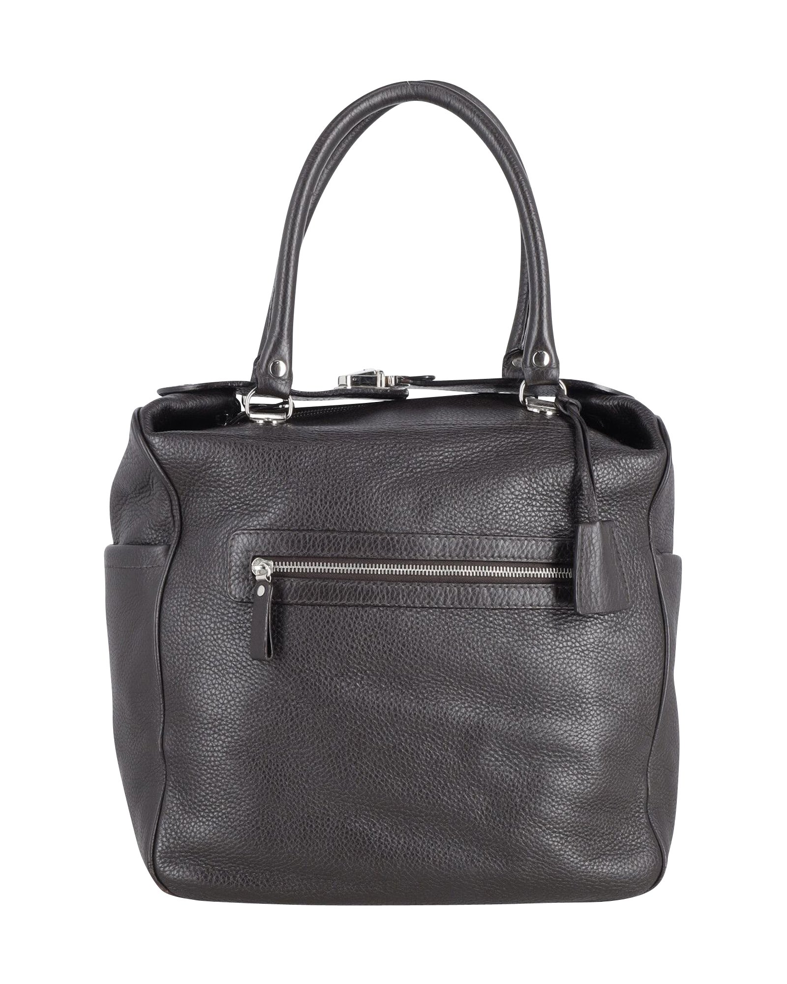 Joseph Zipper Front Handle Bag in Black leather
