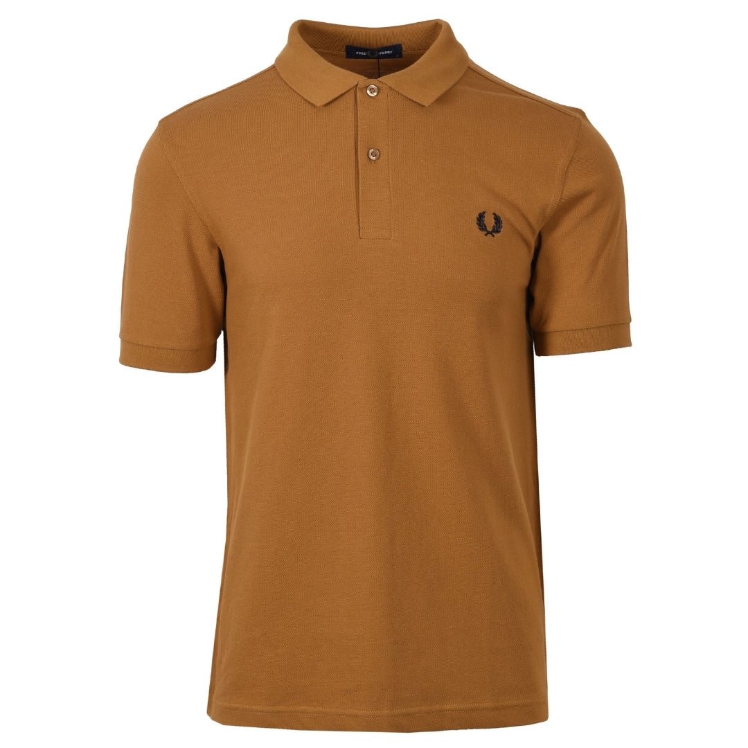 Fred Perry Plain Dark Camel Brown pikétröja
