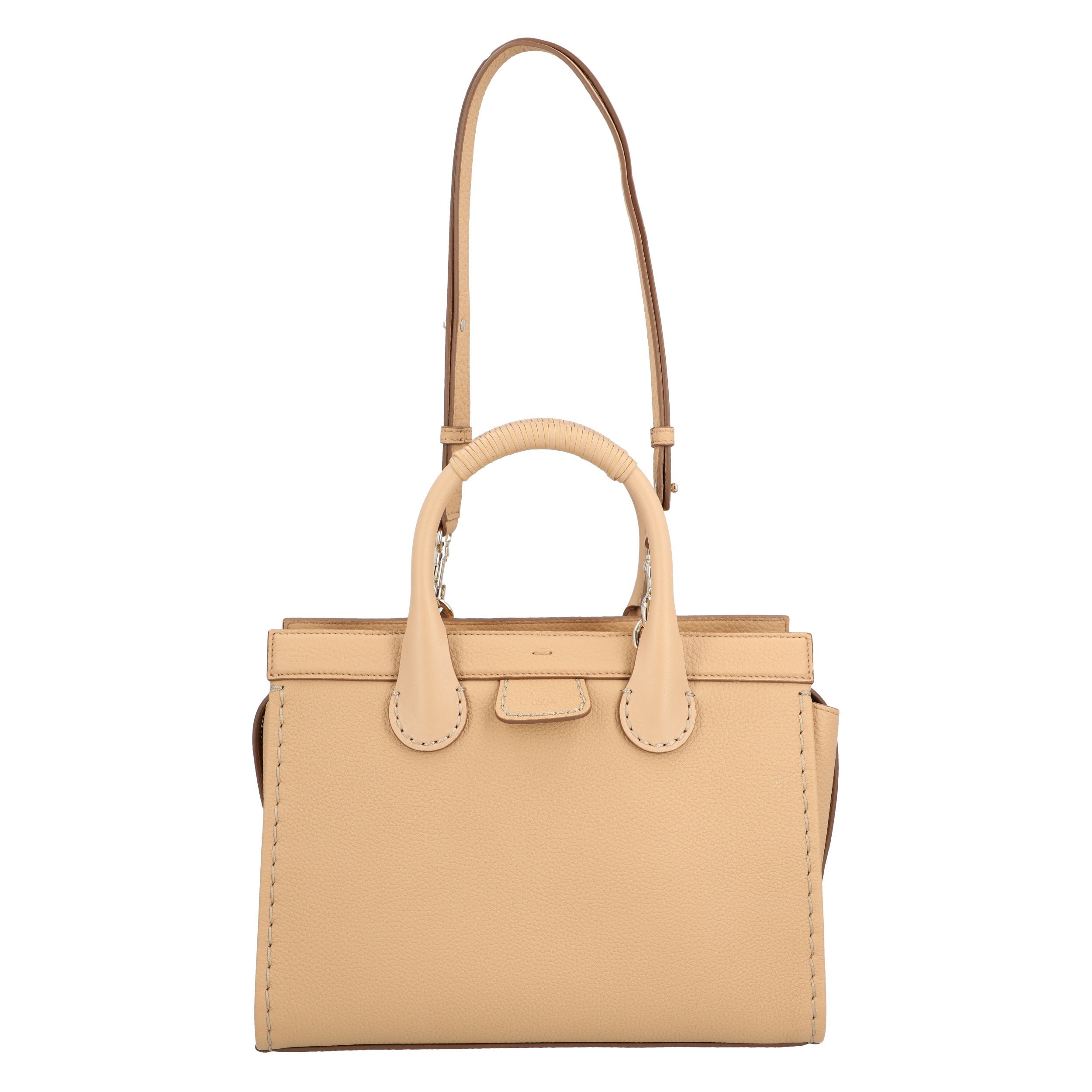 Chloé Edith Medium Zip Tote Väska Beige