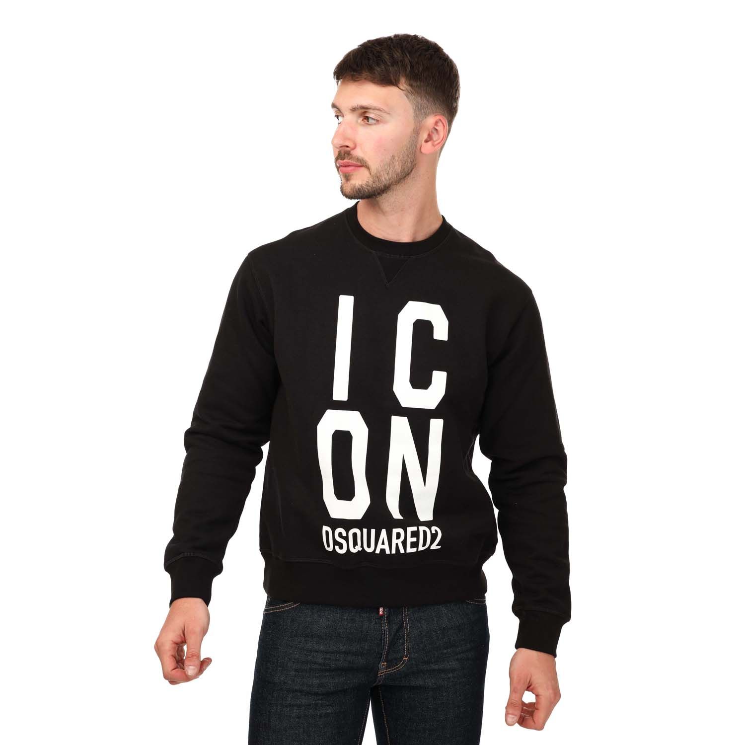 Men's DSquared2 Icon Print Splatter Sweater in Black
