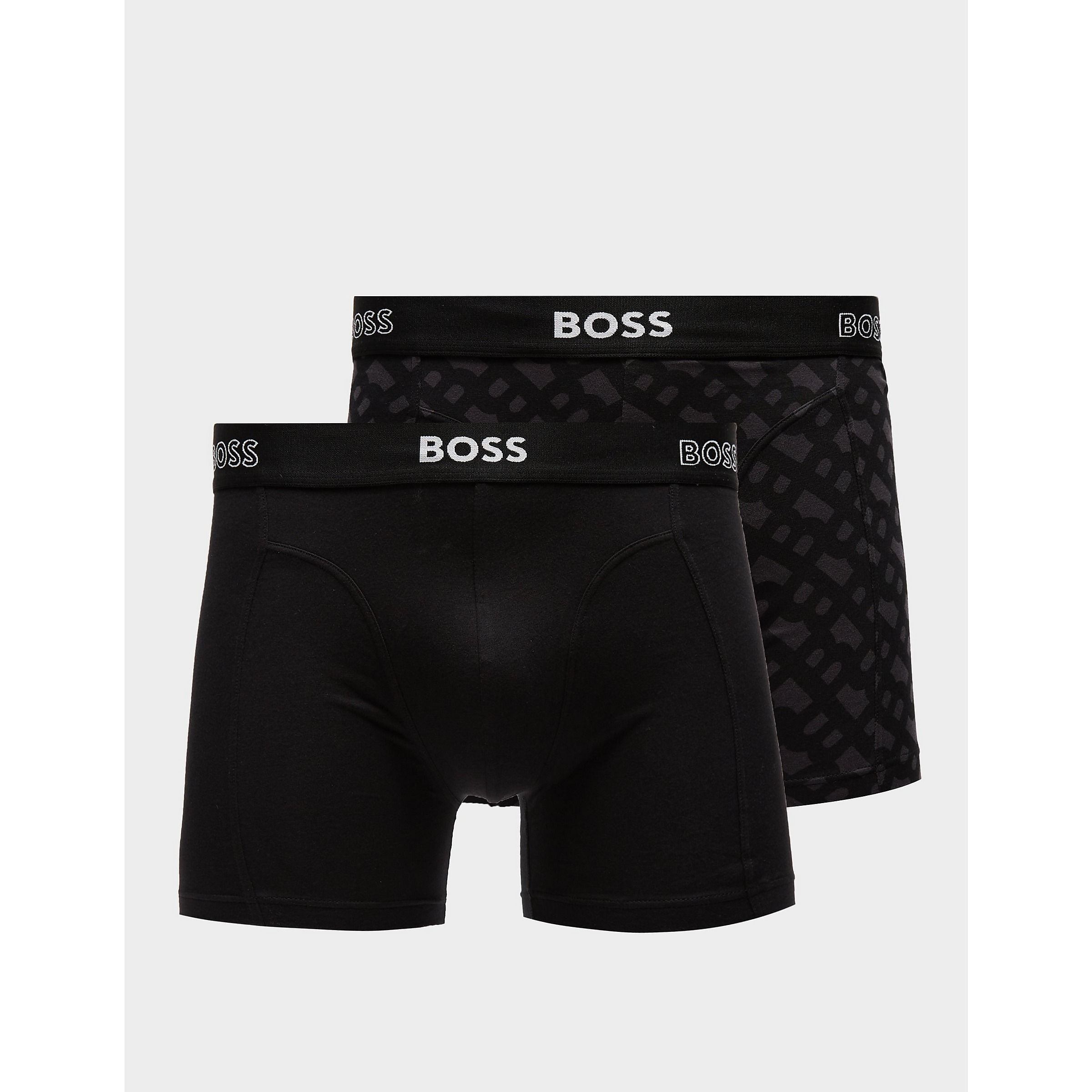 Men's Hugo Boss Initial Logo Boxer Shorts 2 Pack in Black