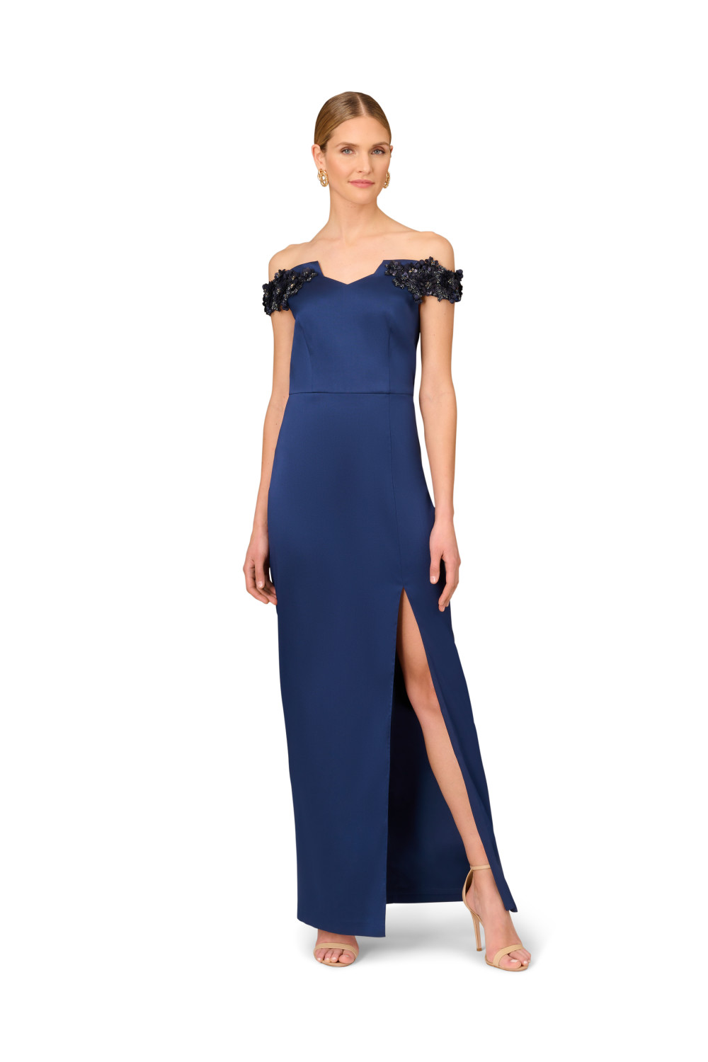 Portrait Column Gown in Navy