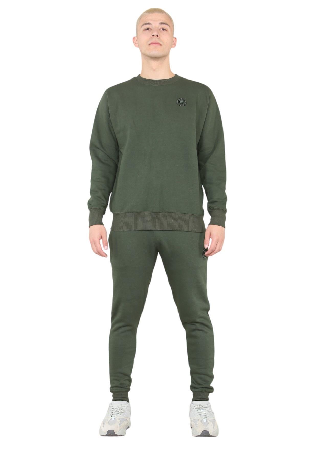 MYT Mens Crew Neck Embroidery Logo Tracksuit in Khaki