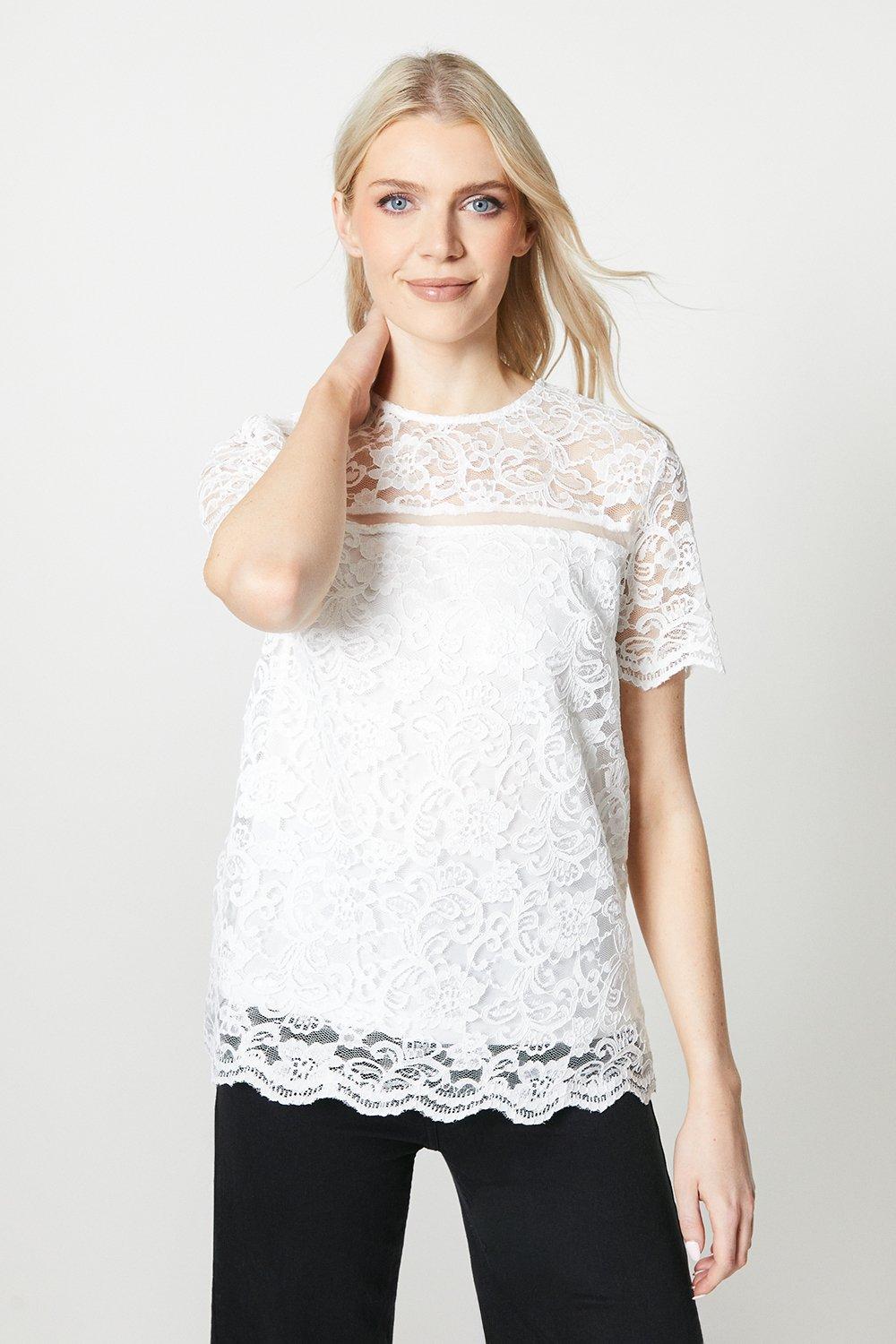 Lace Jersey Top
