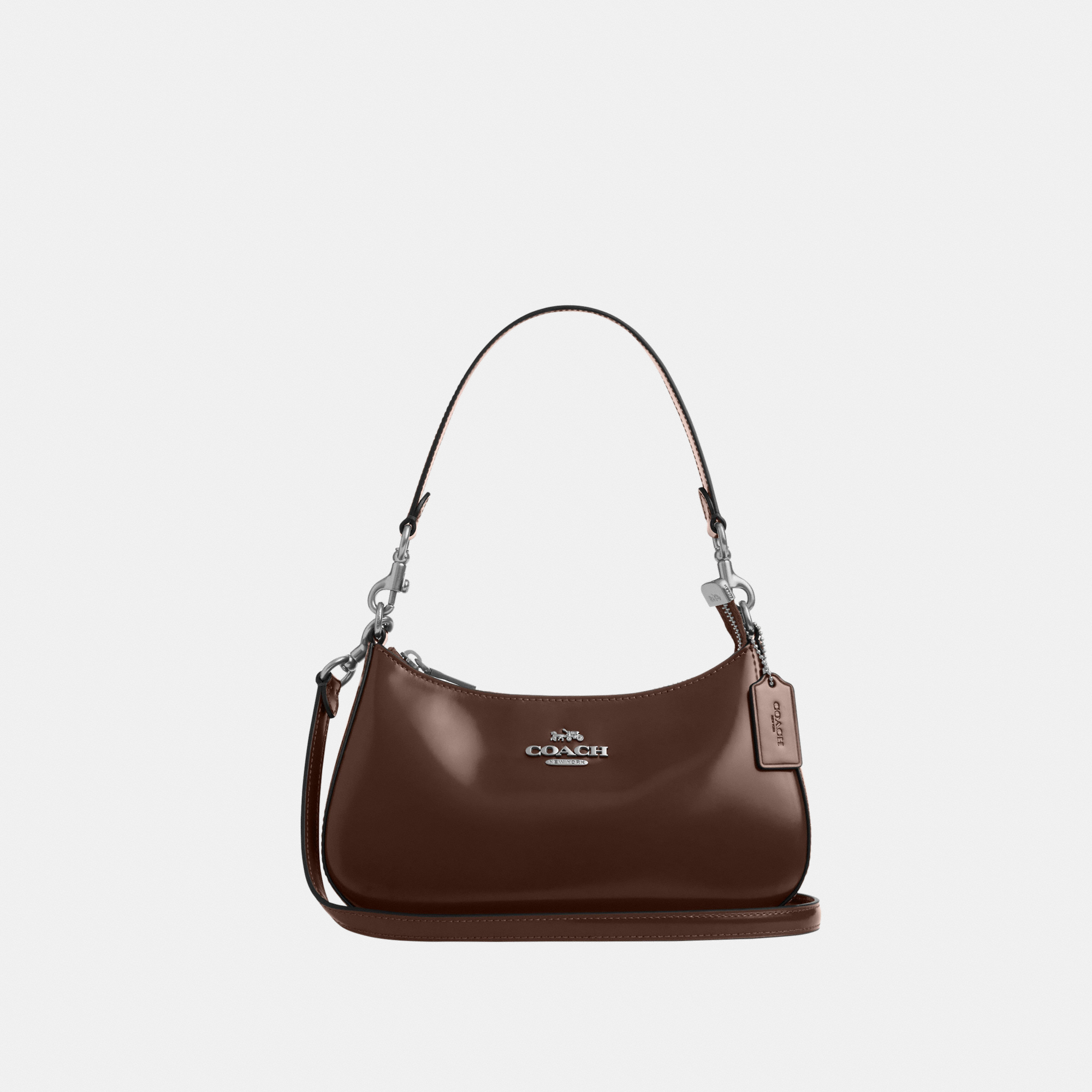 Teri Shoulder Bag in Spazzolato Leather with Leather Strap