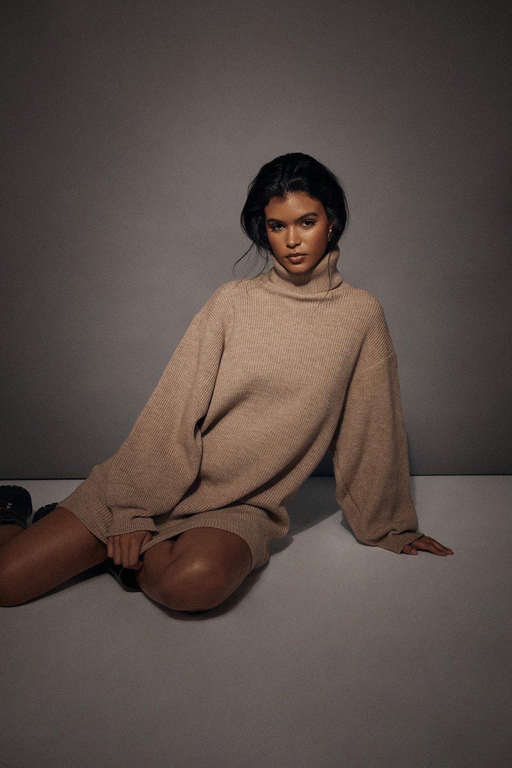 Split Detail Fluted Sleeve Jumper