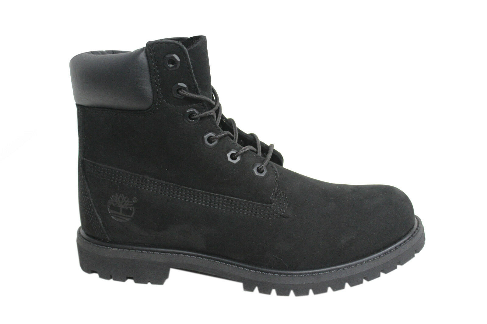 Timberland AF 6 Inch Prem Black Nubuck Leather Lace Up Womens Boots ...