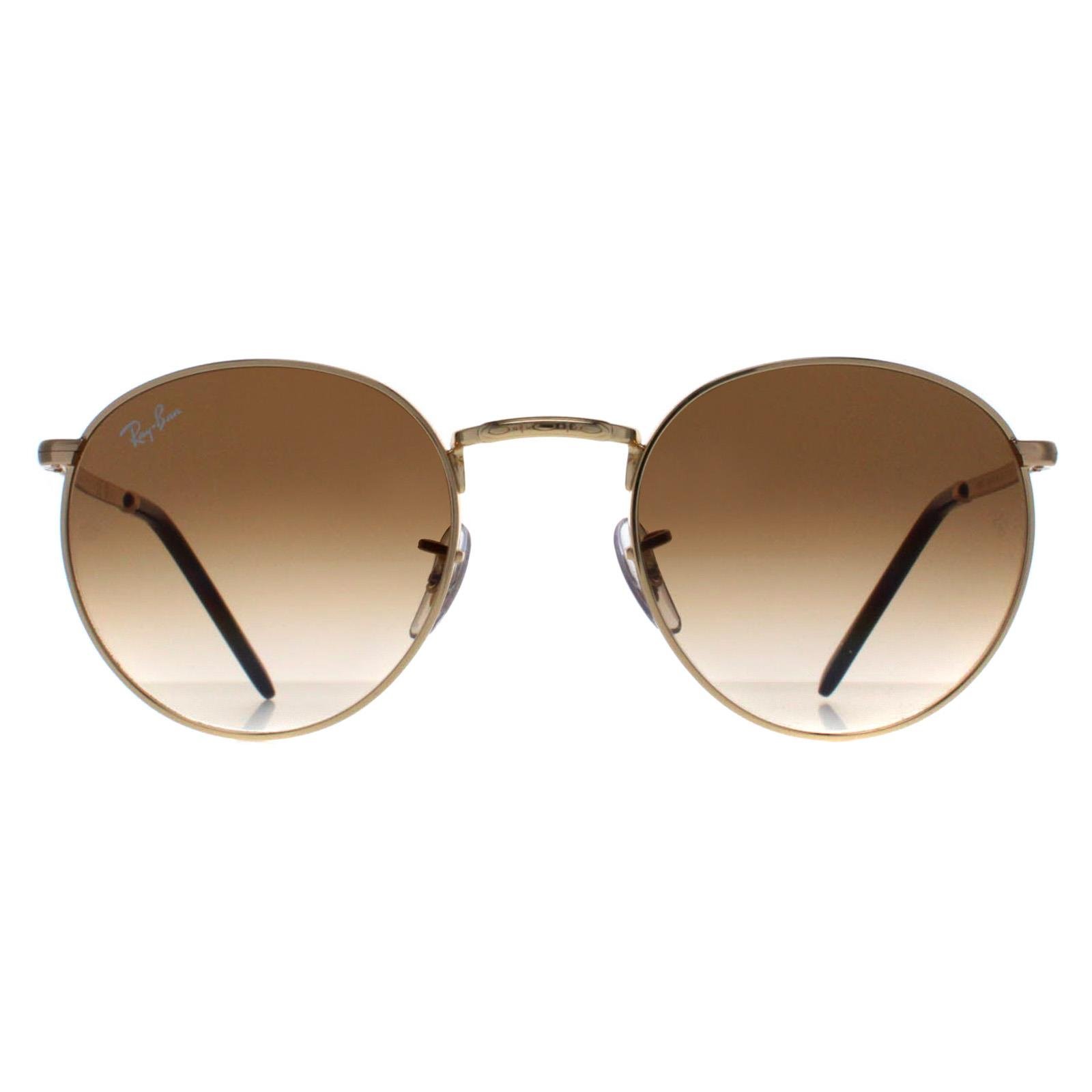 Ray-Ban Round Unisex Gold Brown Gradient RB3637 New Round