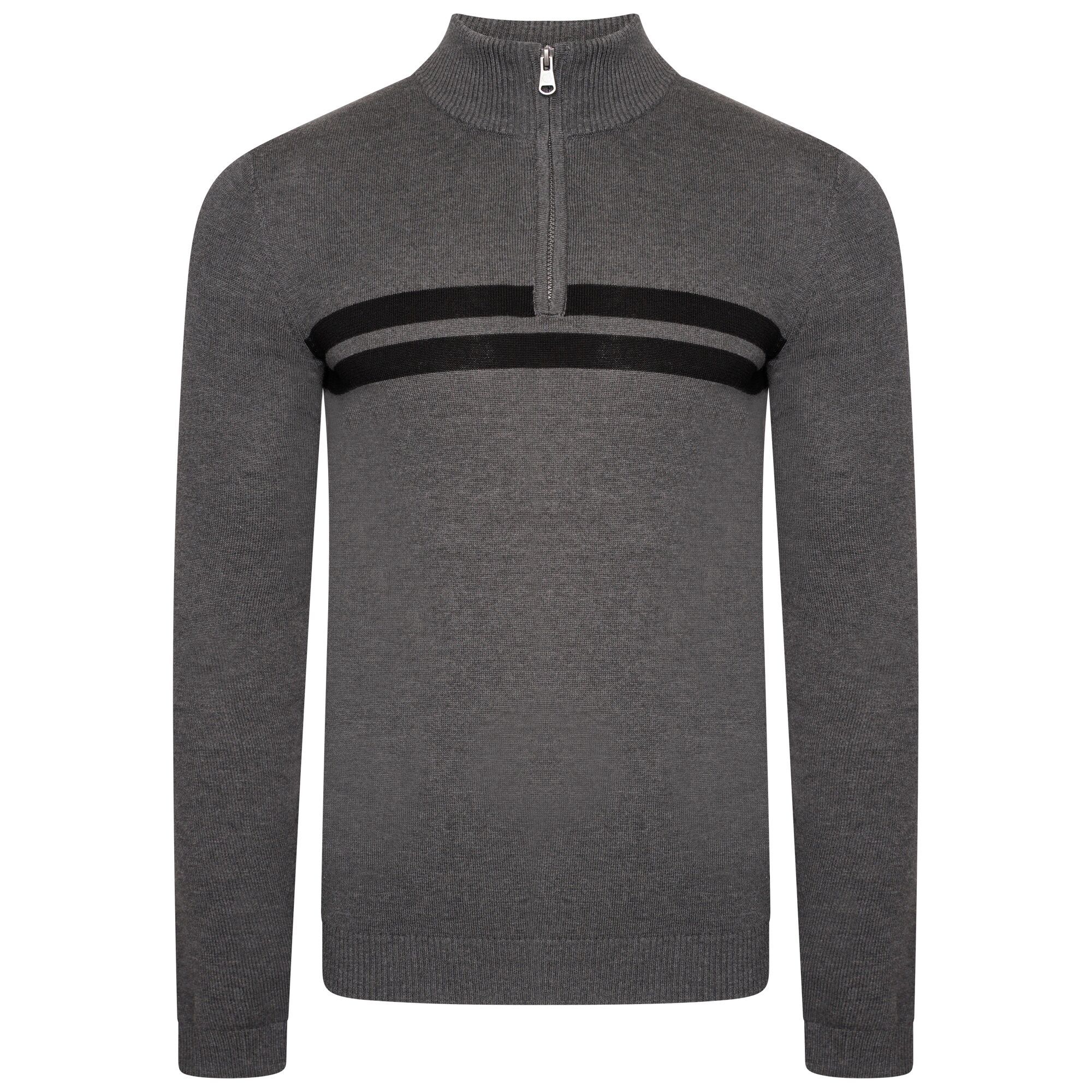 Dare 2B Mens Unite Us Knitted Half Zip Sweatshirt (Charcoal Grey/Black)