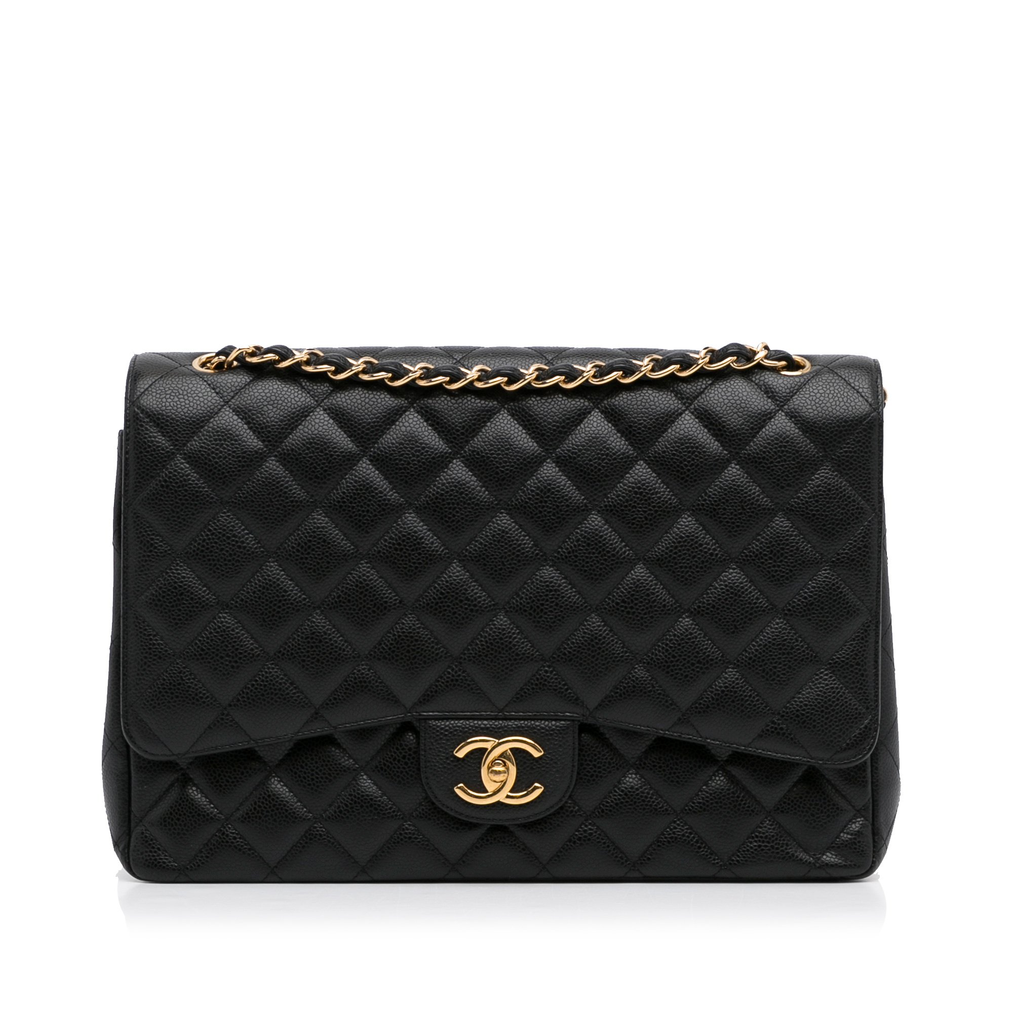 Vintage Chanel Maxi Classic Caviar Double Flap Black