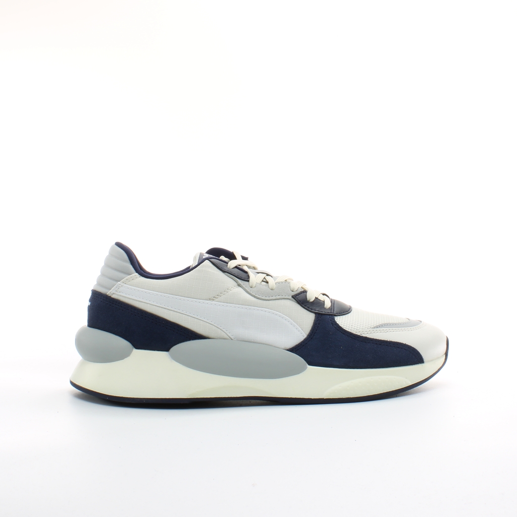 Puma RS 9.8 Space White Blue Low Lace Up Mens Running Trainers 370230 02