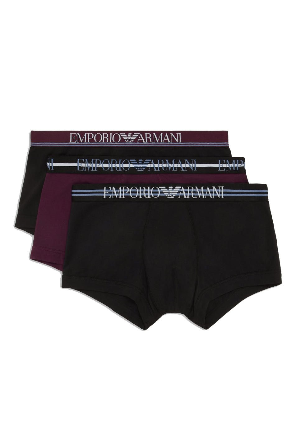 Men's Emporio Armani EA7 3 Pack Mixed Waistband Cotton Boxer Briefs in ...