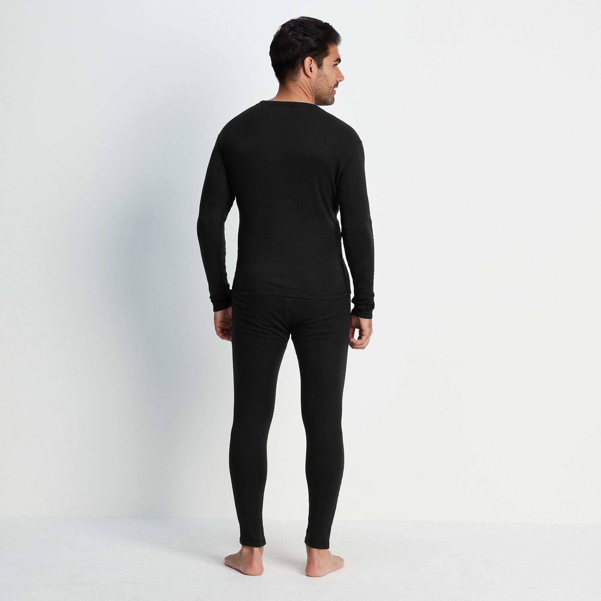 Meru Mens Cashmere Touch Base Layer Set Black