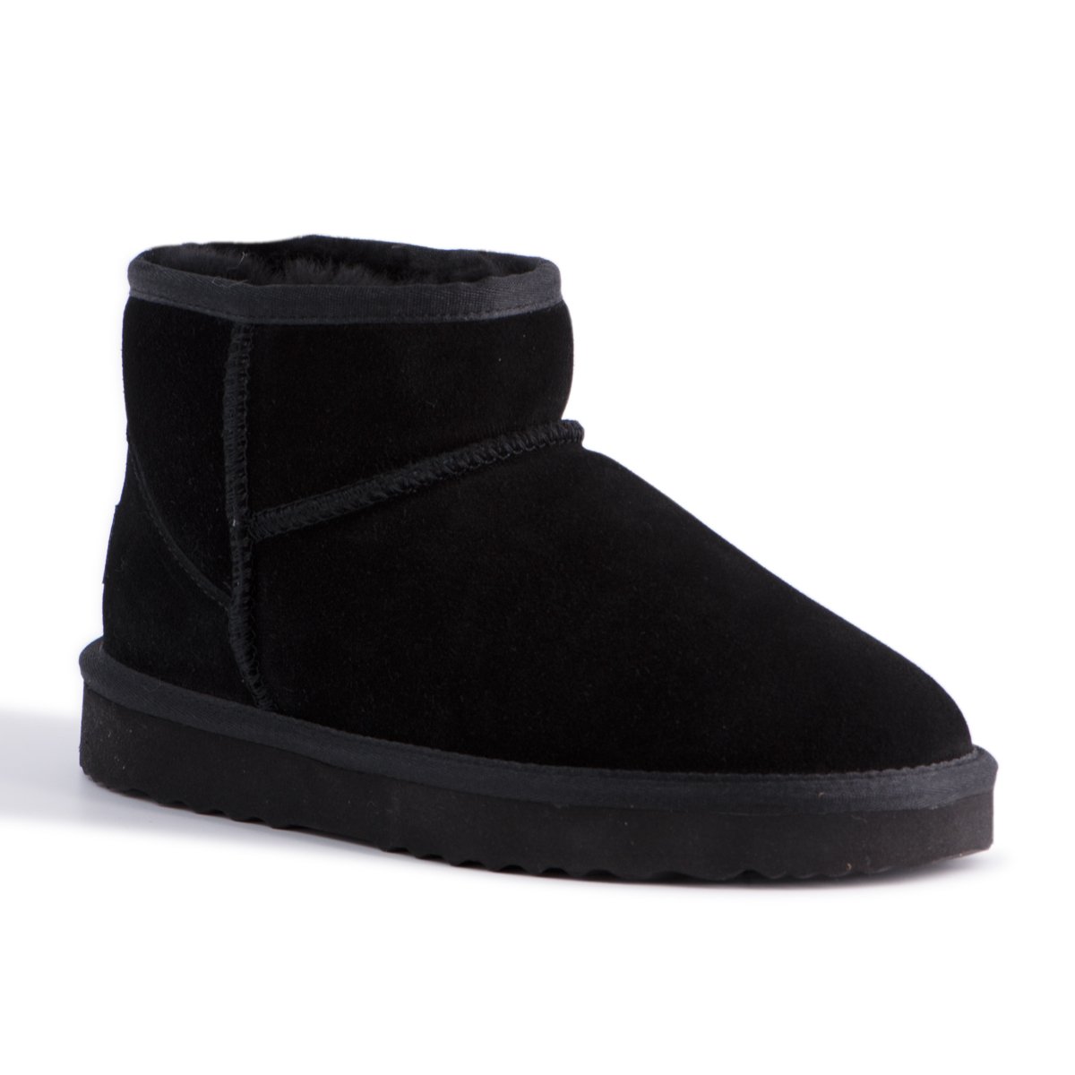 Aus Wooli "Bondi" Australia Short Sheepskin Ankle Boot, Black