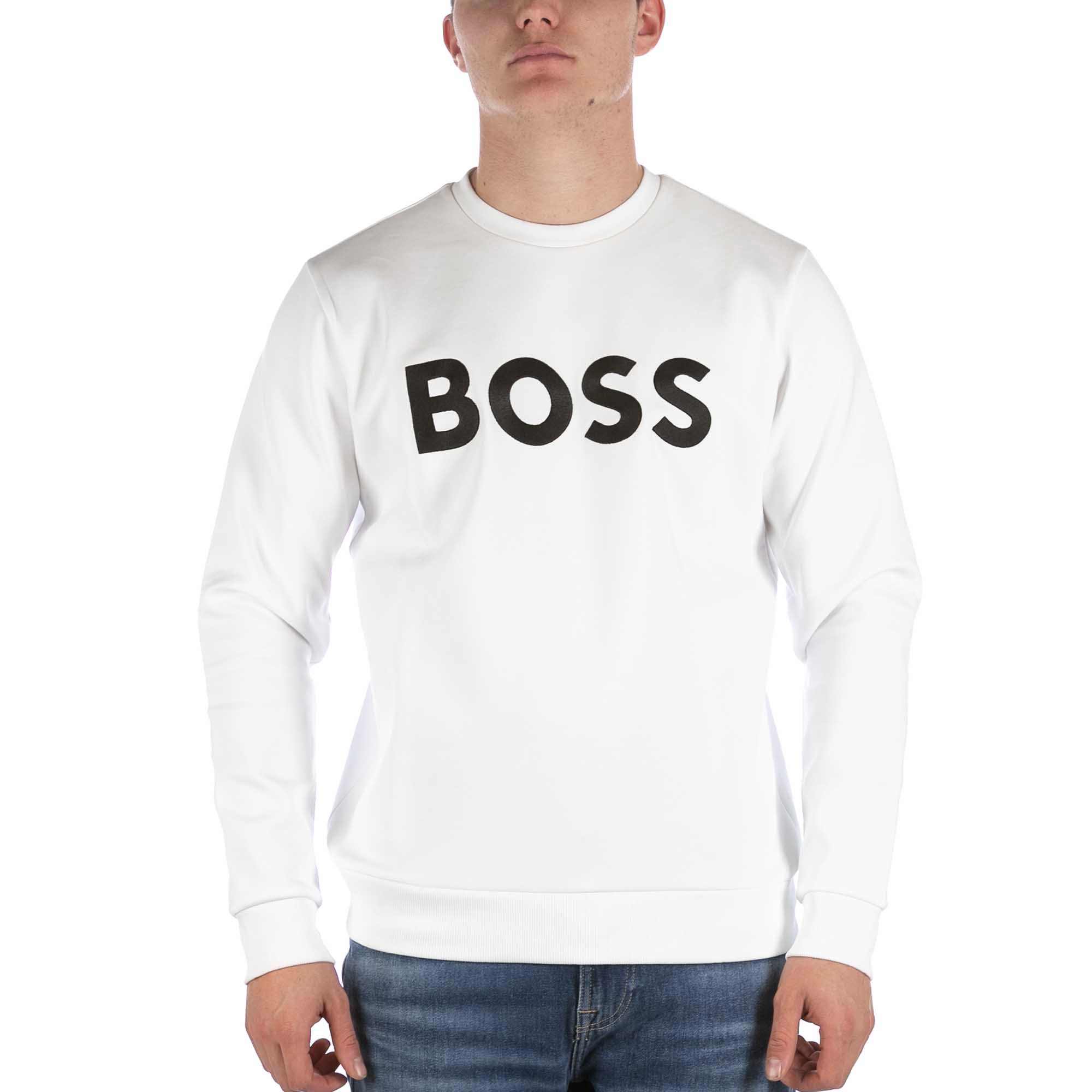 Men's Hugo Boss Salbo Slim-Fit Sweatshirt in White