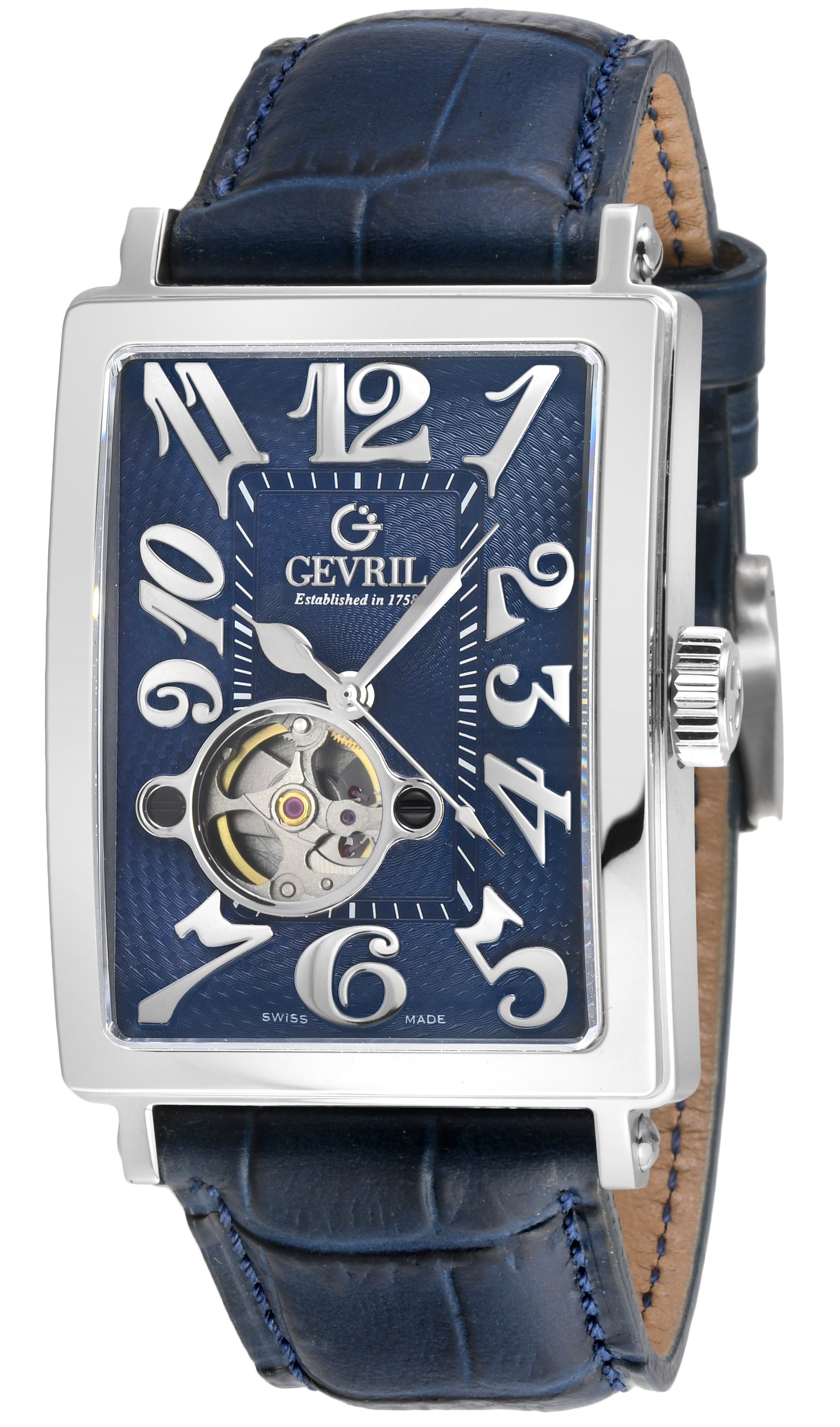 Gevril Men's Avenue of Americas Intravedere 5072-1 Swiss Automatic Blue ...