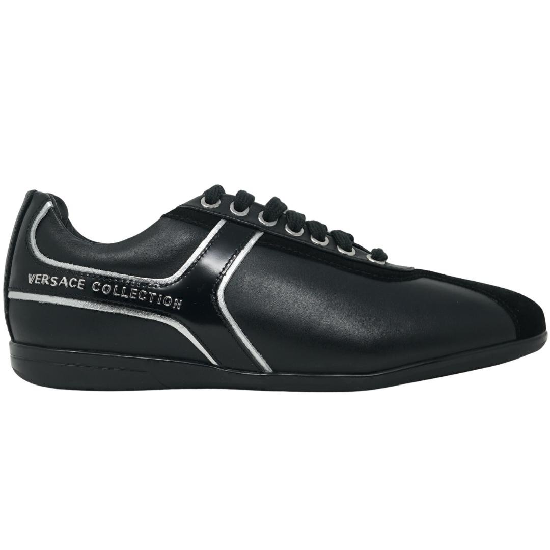 Versace Collection Logo laag uitgesneden zwarte sneakers