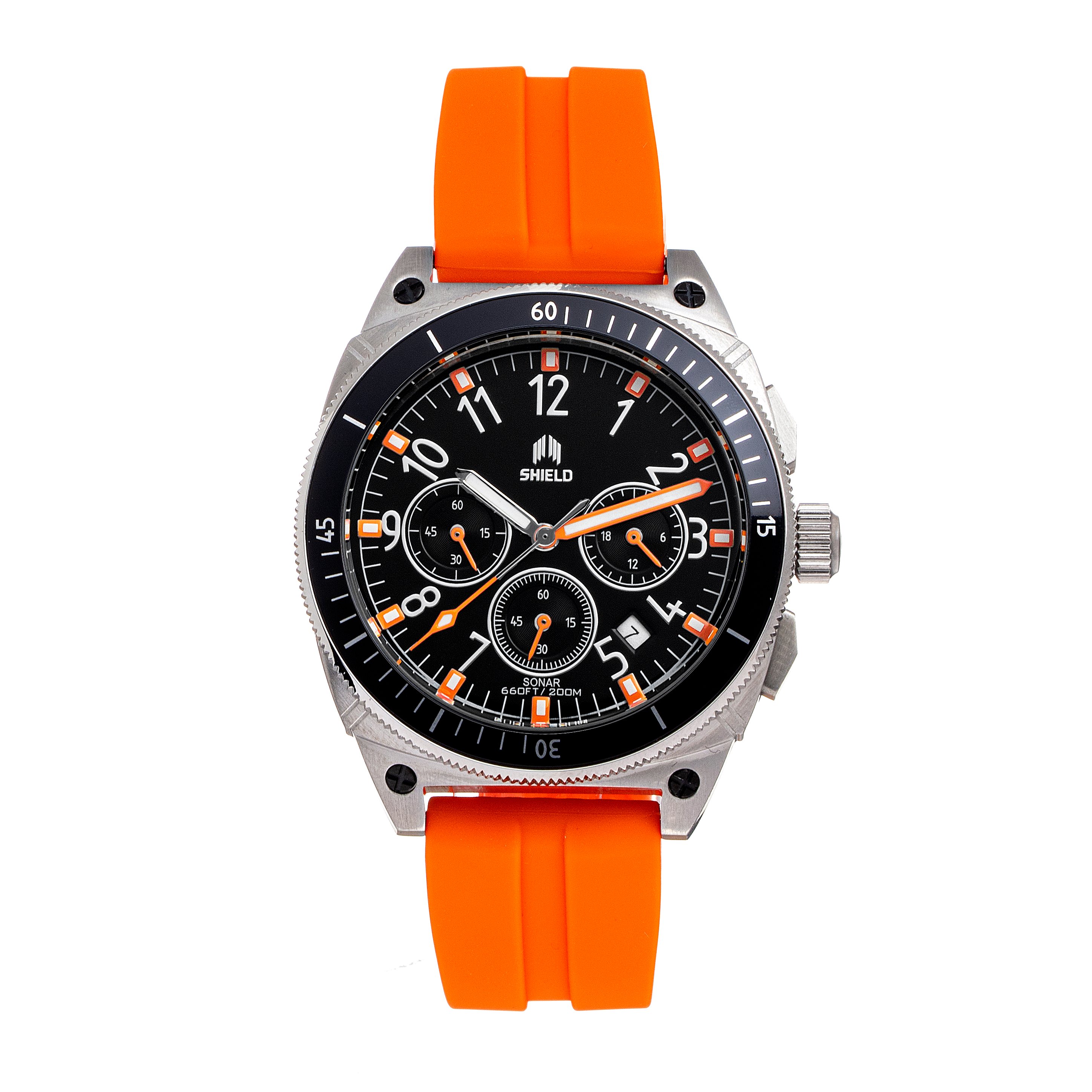 Shield Sonar Chronograph Strap Watch w/Date