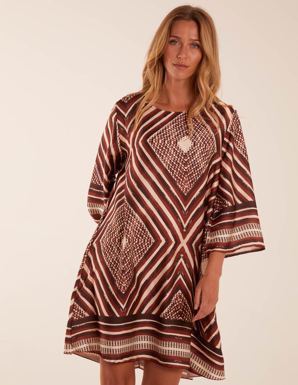 Aztec Border Straight Line Dress