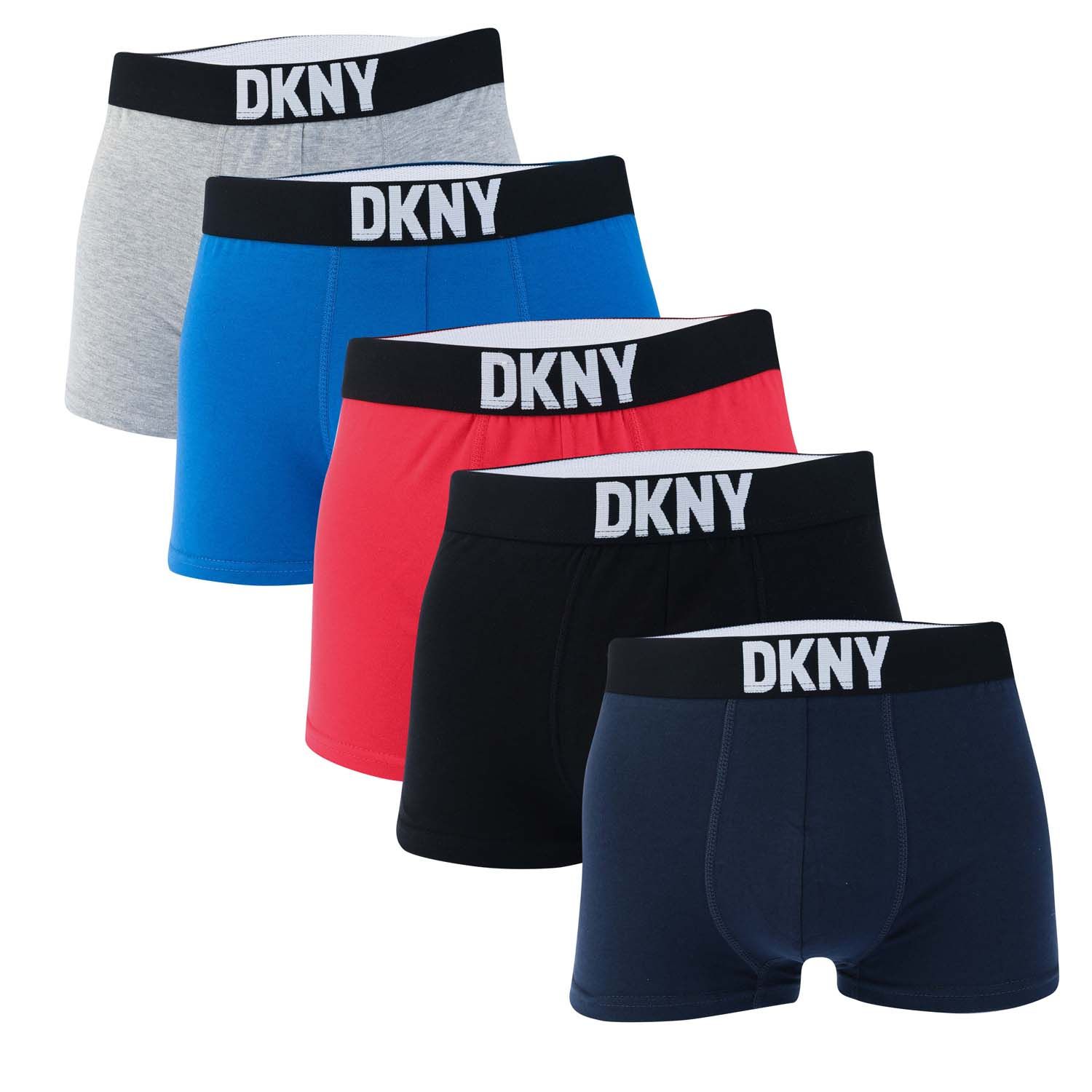Men's DKNY Walpi 5 Pack Trunk Boxer Shorts in Multi colour