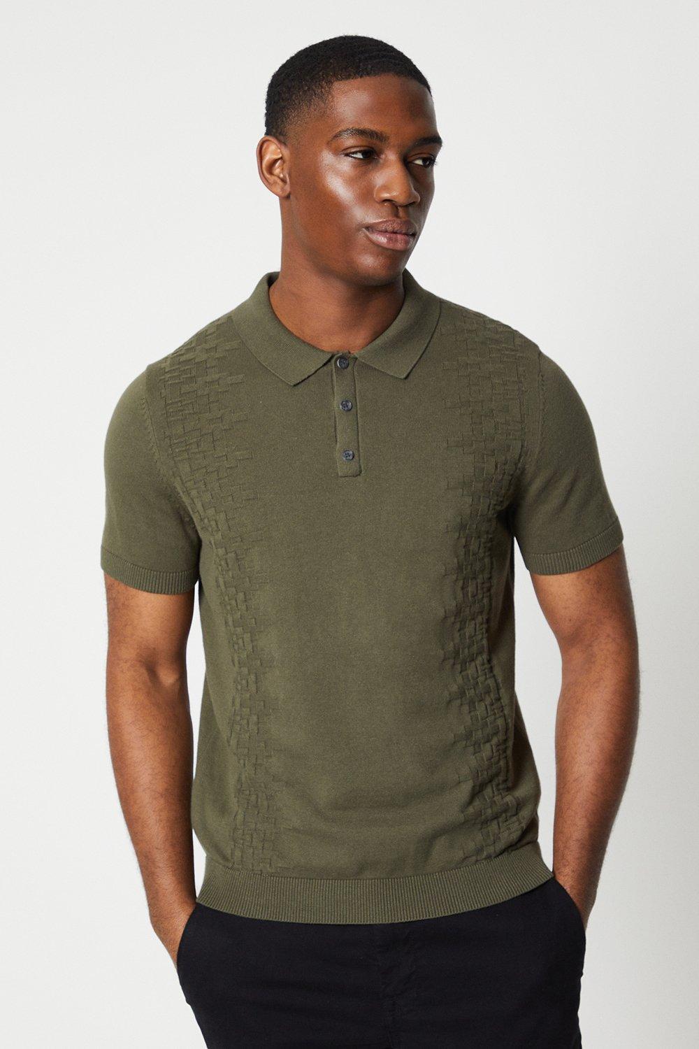 Placement Texture Knitted Polo
