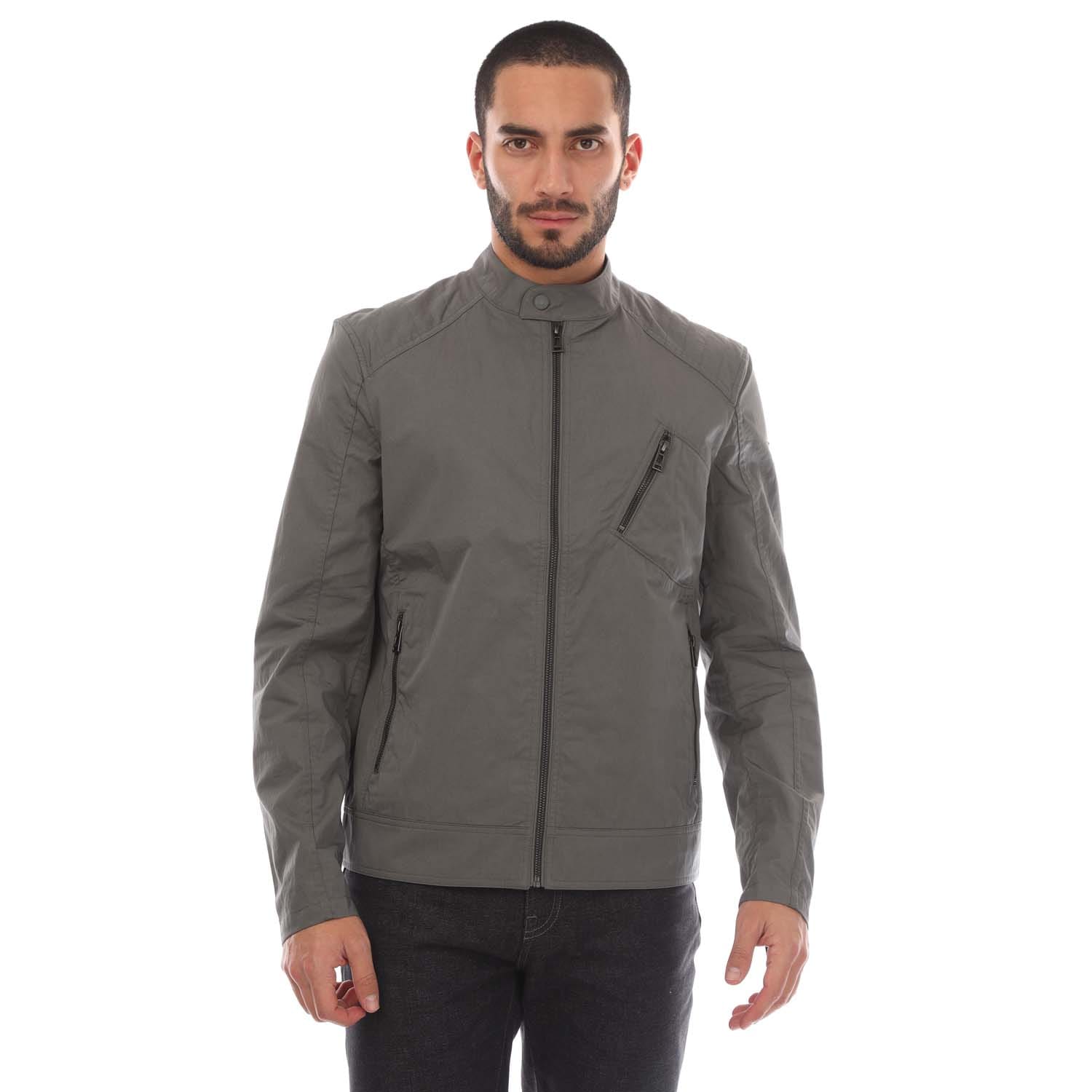Men's Belstaff Cotton Gabardine V Racer Jacket in Grey
