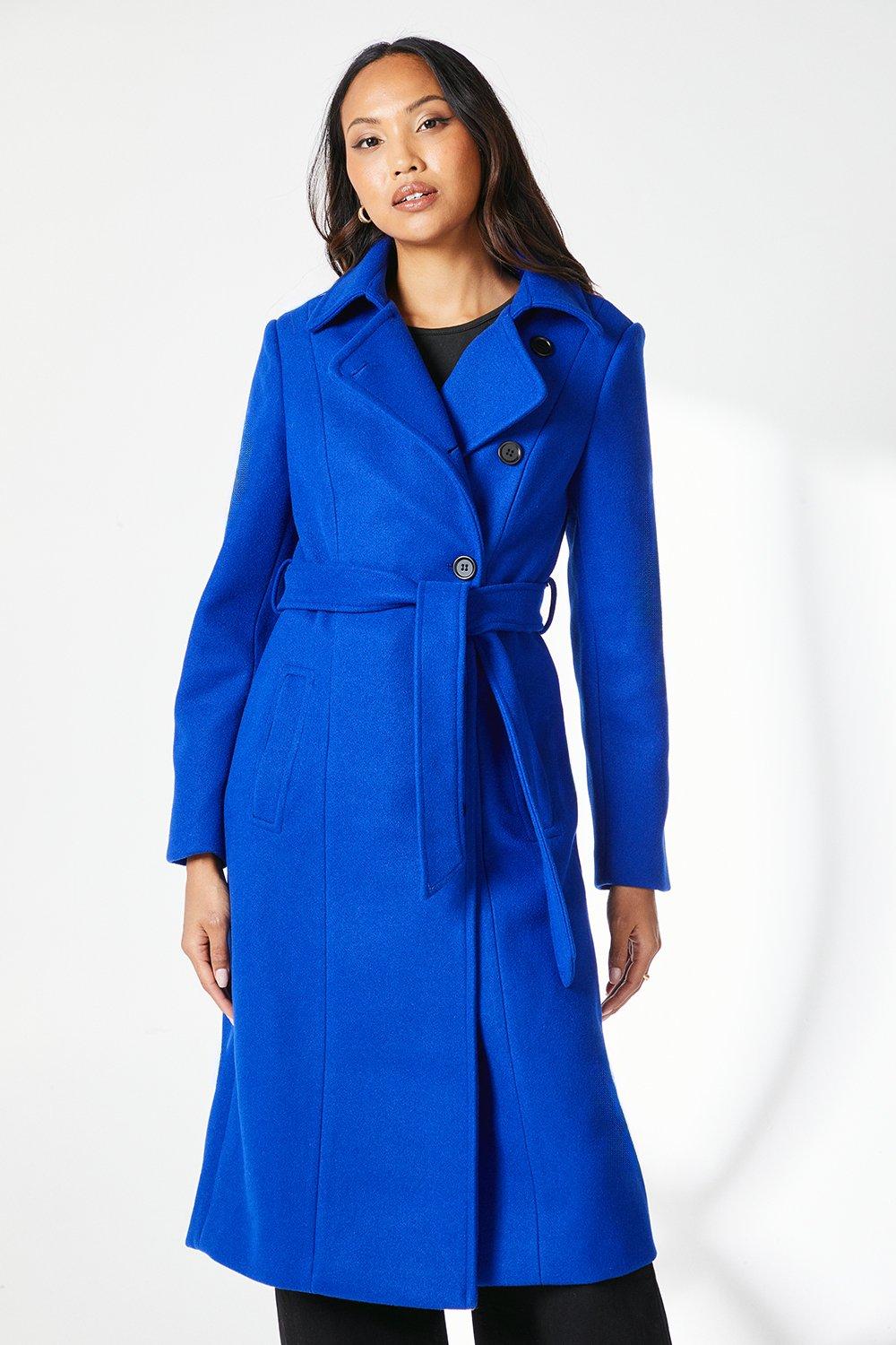 Asymmetric Belted Wrap Coat