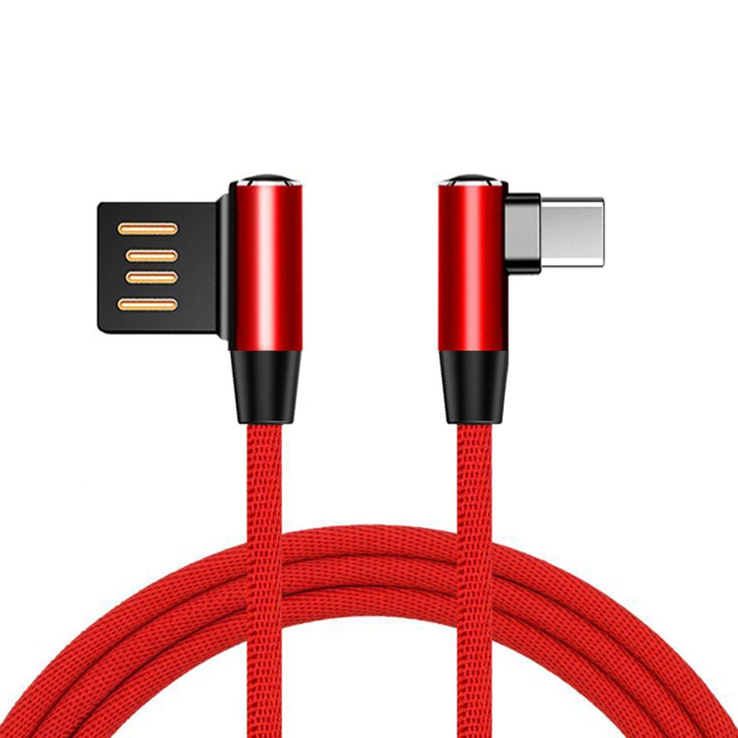 Aquarius Flexible And Wrest Resistant Universal Type-C Aluminium Cable, Red
