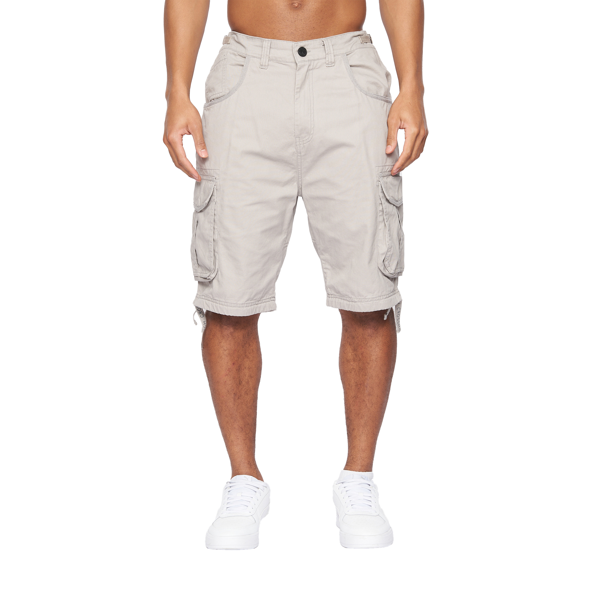 Crosshatch Mens Jamstar Cargo Shorts (Light Grey)