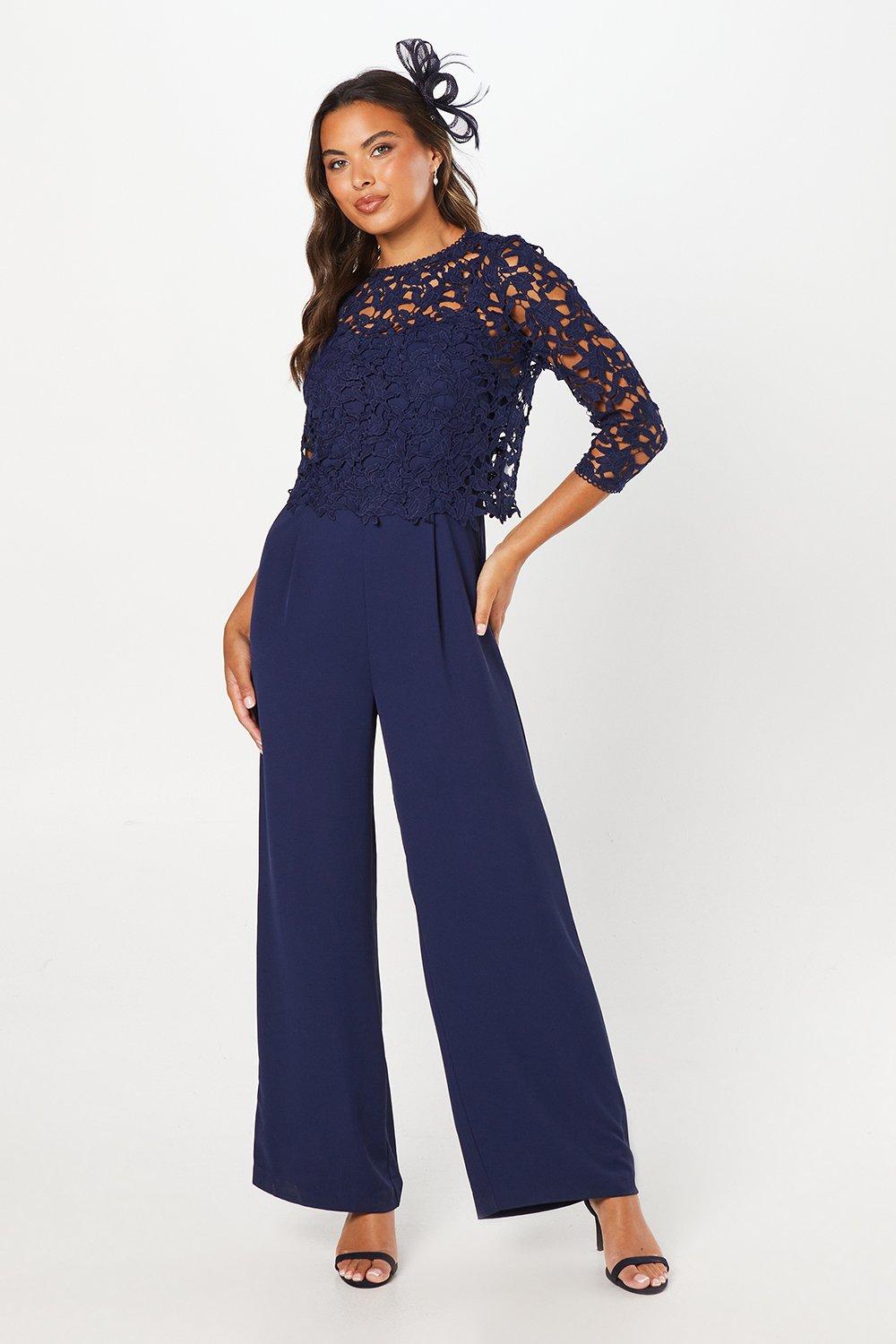 Premium Floral Lace Removable Overlay Jumpsuit